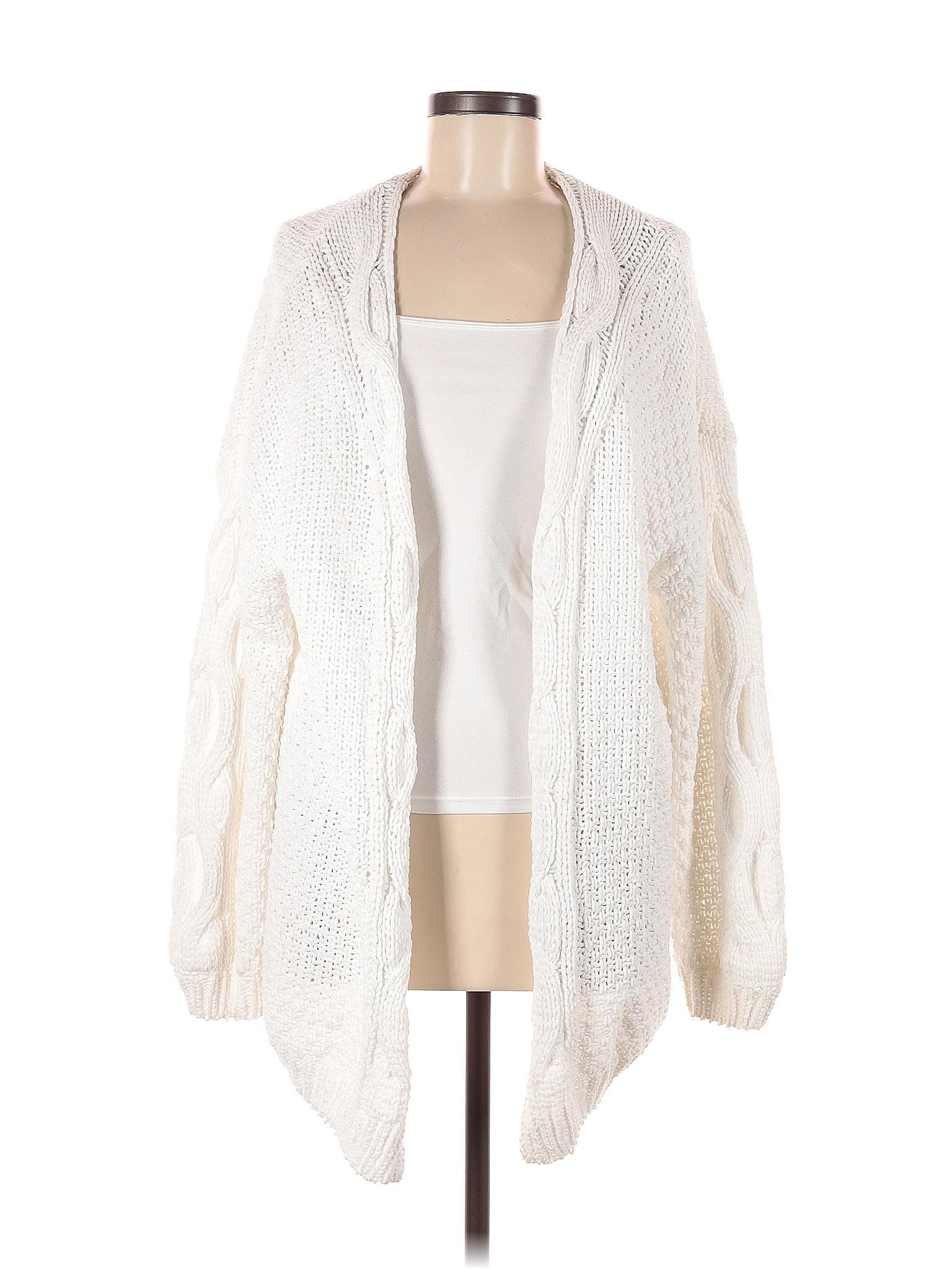Garage 100% Polyester Color Block Solid White Cardigan Size M - 54% off ...