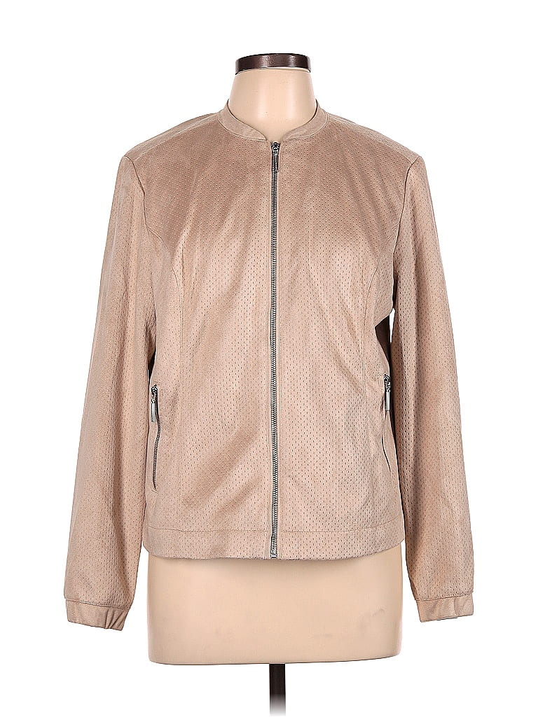 H By Halston 100% Polyester Solid Tan Track Jacket Size 12 - 79% off ...