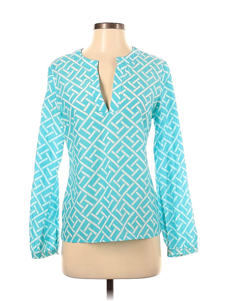 Elizabeth Mckay Teal Long Sleeve Blouse Size 4 80 Off Thredup