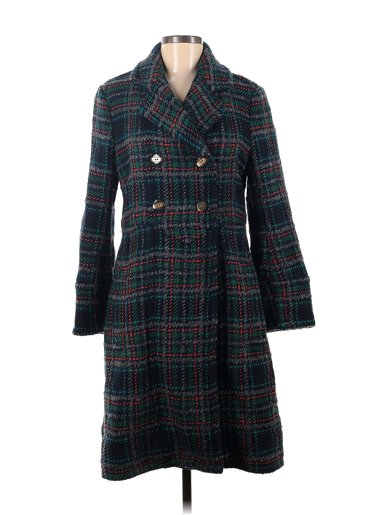 Marc by Marc Jacobs 100% Cotton Plaid Multi Color Teal Coat Size M - 80 ...