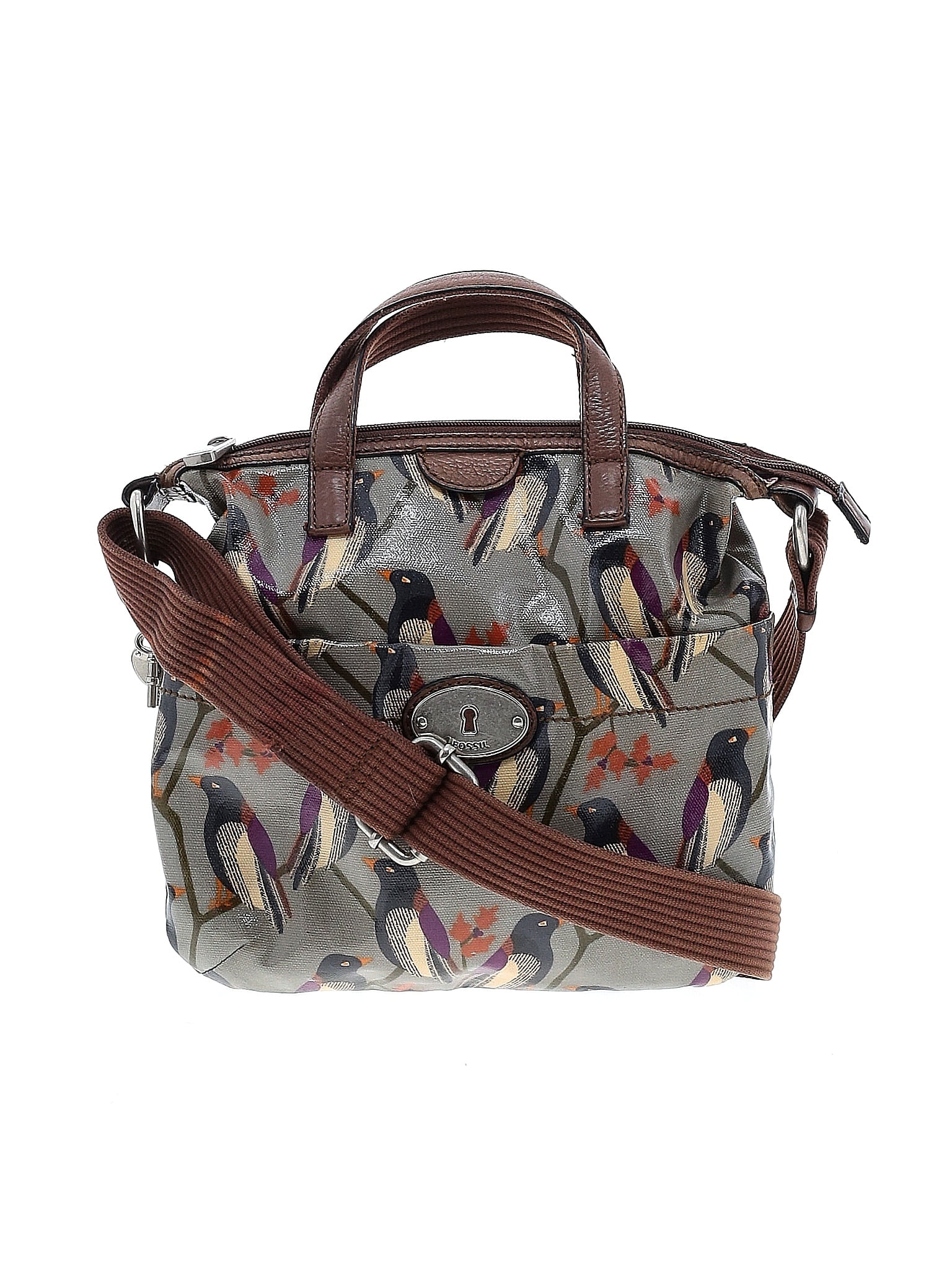 Fossil Color Block Multi Color Gray Satchel One Size - 62% off | ThredUp