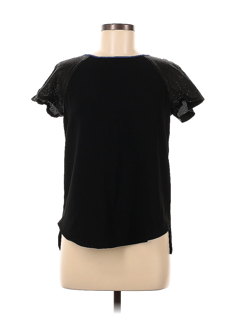 Rebecca Taylor 100 Silk Polka Dots Black Short Sleeve Silk Top Size 6