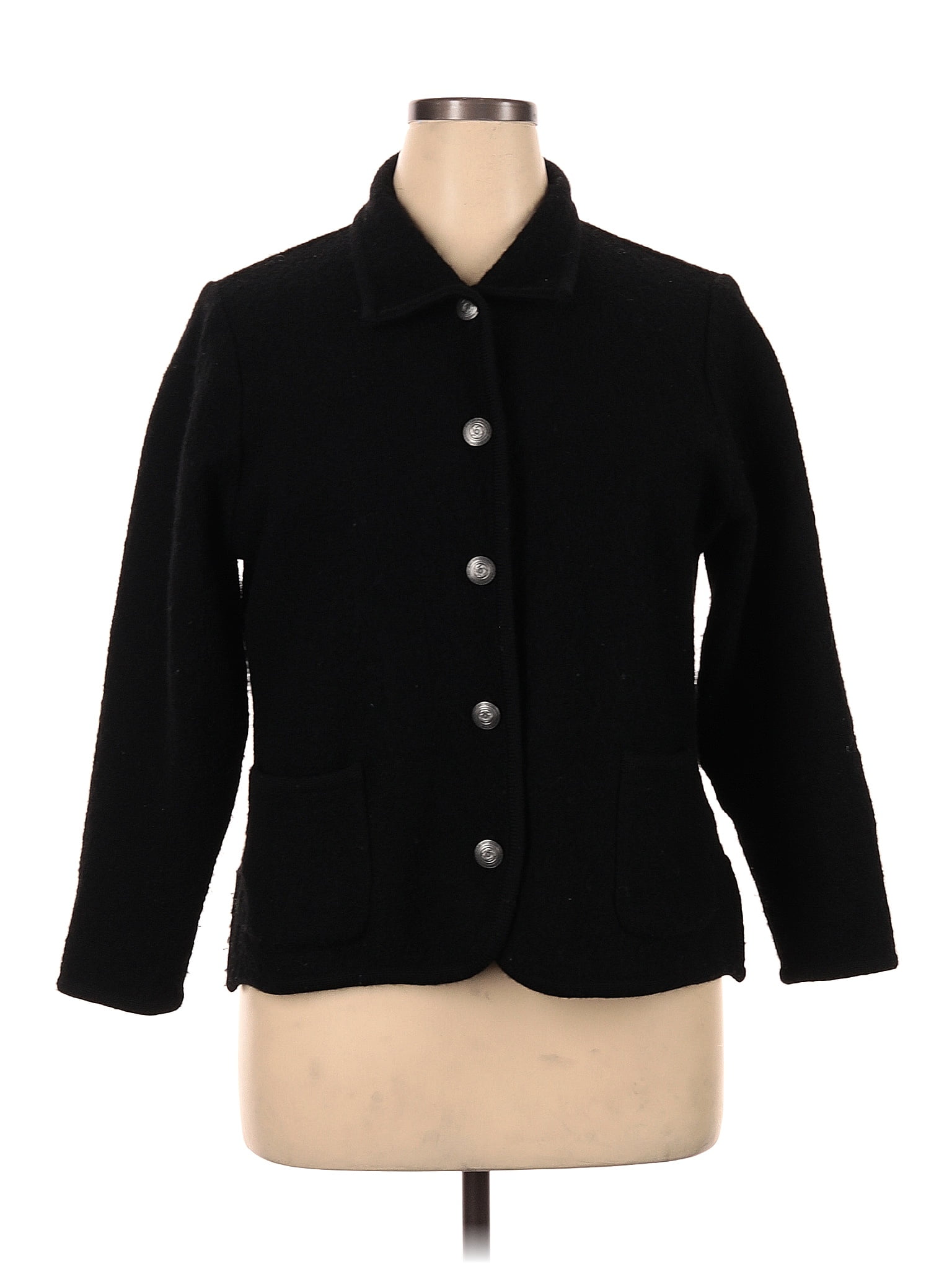 Appleseeds 100% Wool Solid Black Jacket Size XL (Petite) - 60% off ...