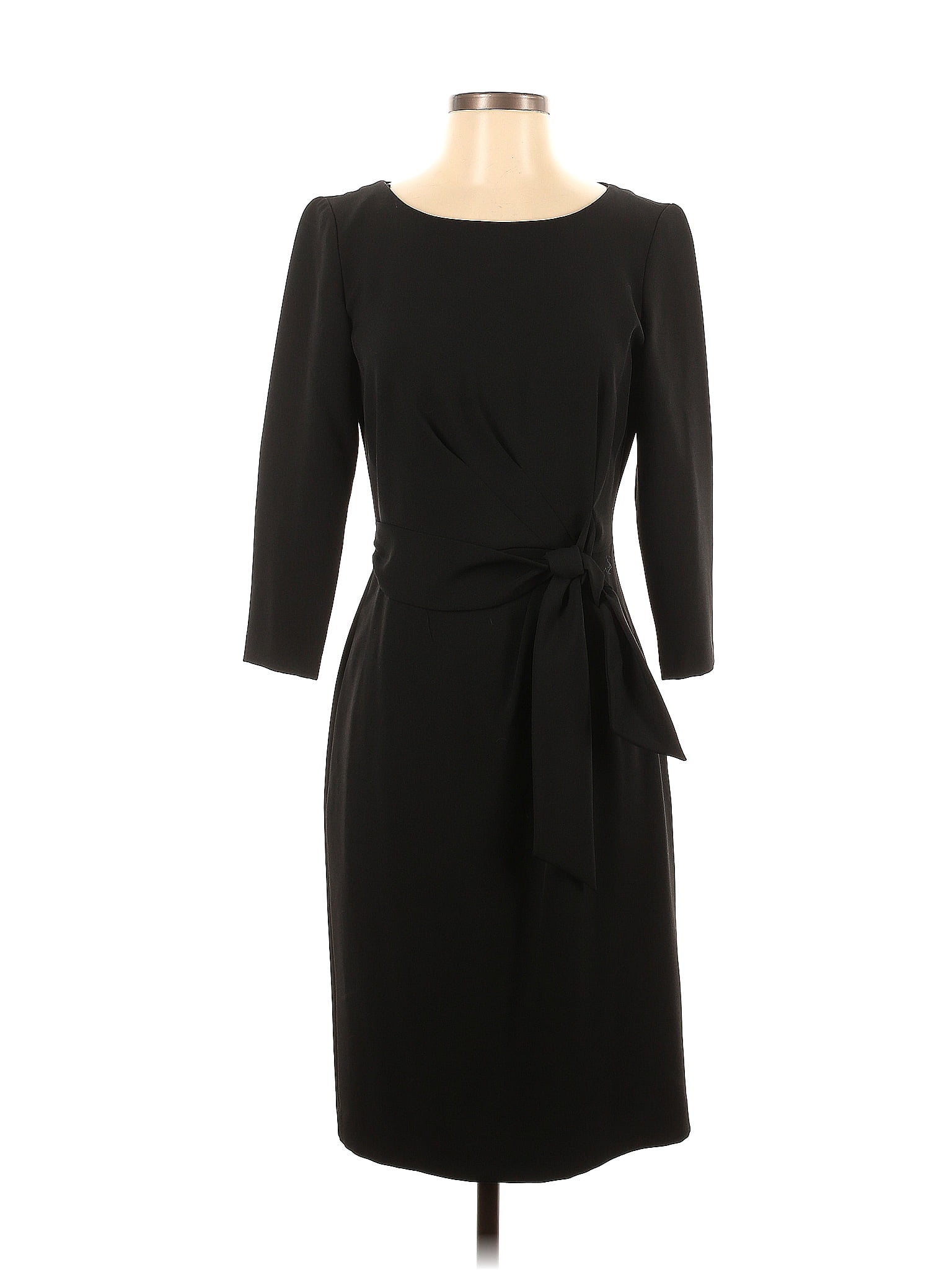 Tahari Solid Black Casual Dress Size 2 73 Off Thredup