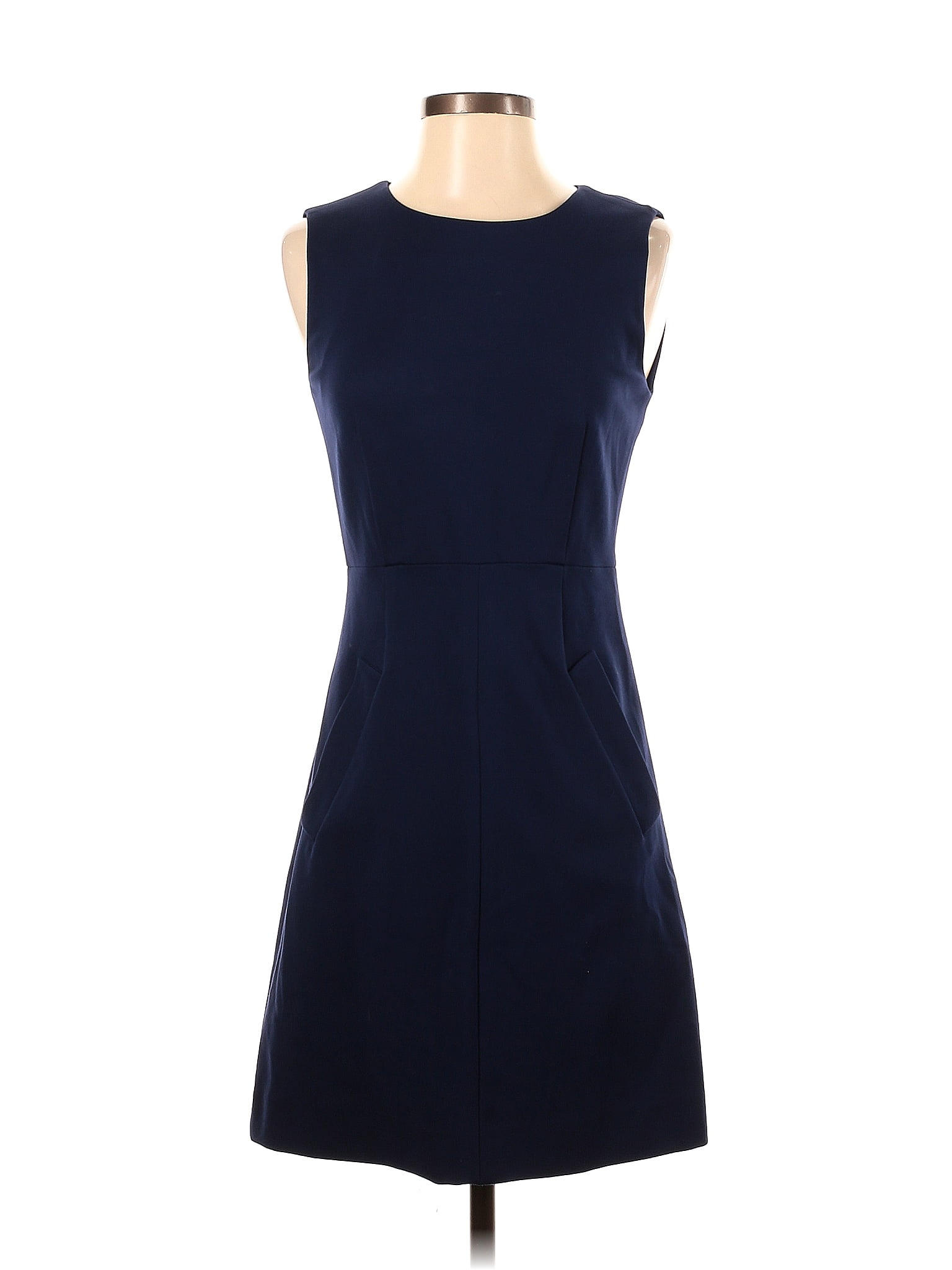 Diane Von Furstenberg Solid Navy Blue Cocktail Dress Size 4 81 Off