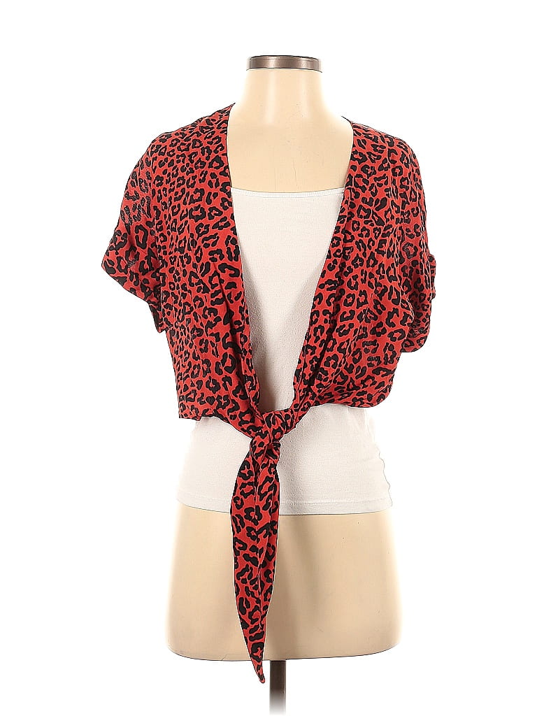 Beach Riot 100% Viscose Leopard Print Red Kimono Size S - 73% off | ThredUp
