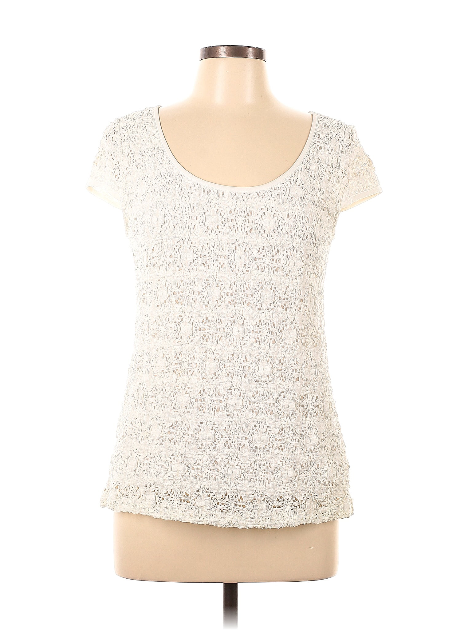 Ann Taylor Ivory Short Sleeve Top Size M - 83% off | ThredUp