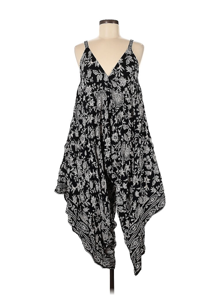 Angie 100 Rayon Multi Color Black Jumpsuit Size M 58 Off Thredup