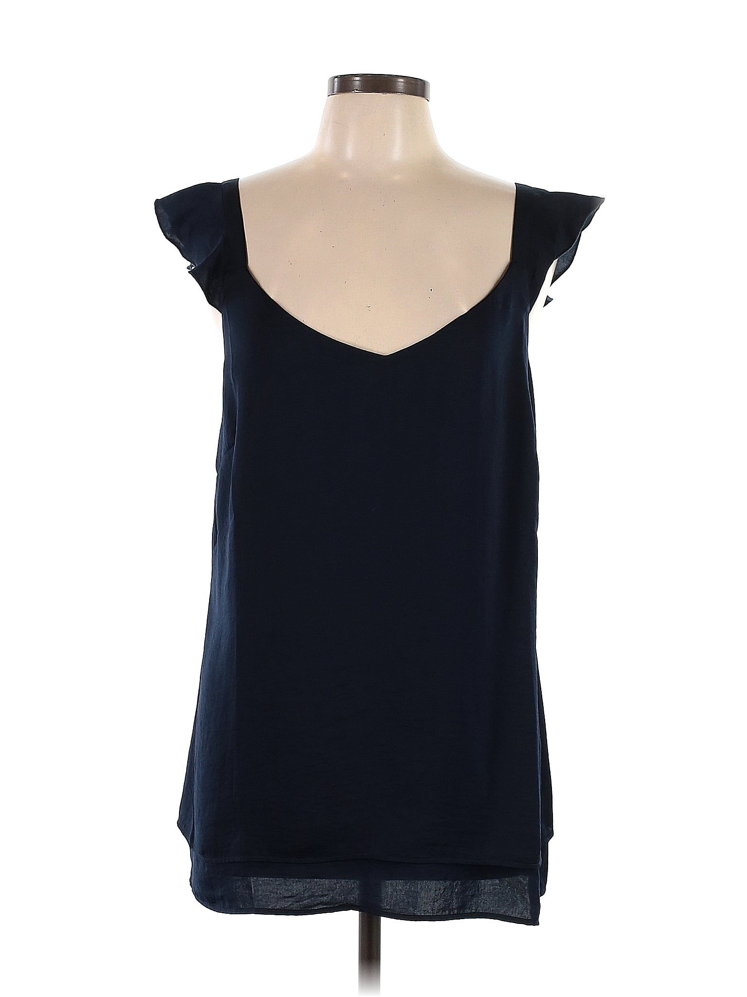 Cabi 100 Polyester Blue Black Sleeveless Blouse Size L 84 Off Thredup