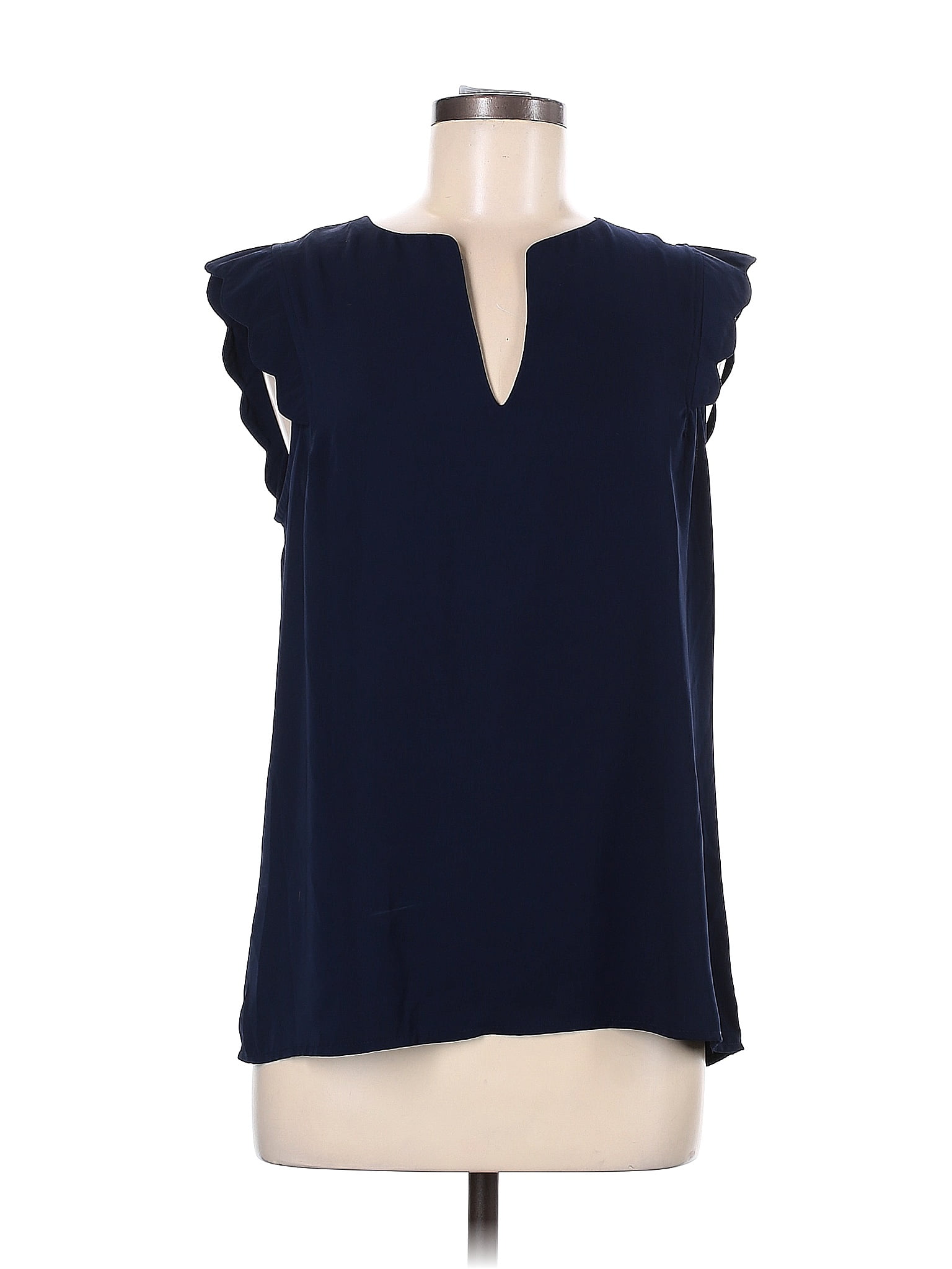 41hawthorn 100 Polyester Polka Dots Navy Blue Sleeveless Blouse Size M