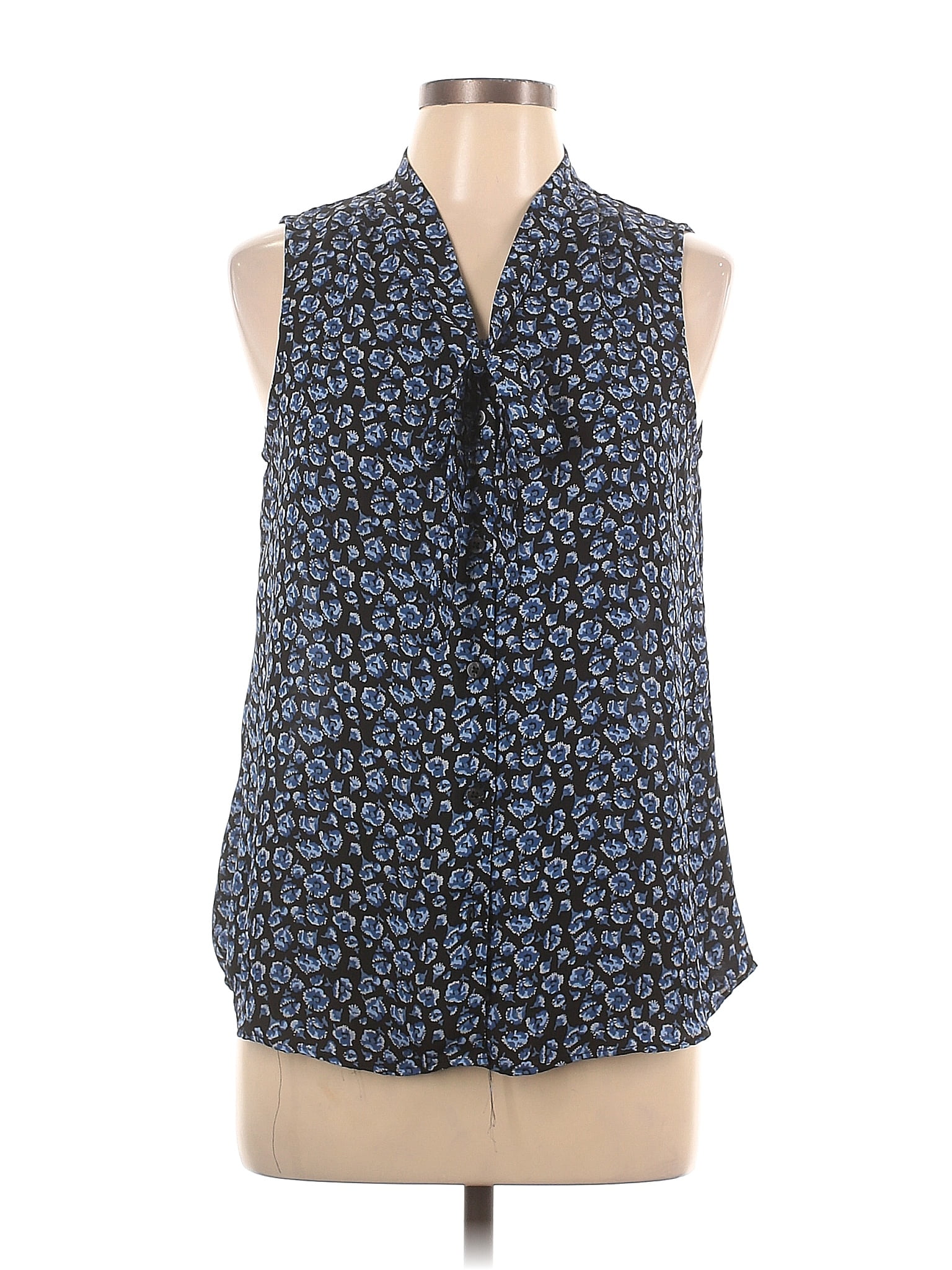 Elle 100% Polyester Blue Sleeveless Blouse Size M - 63% off | ThredUp
