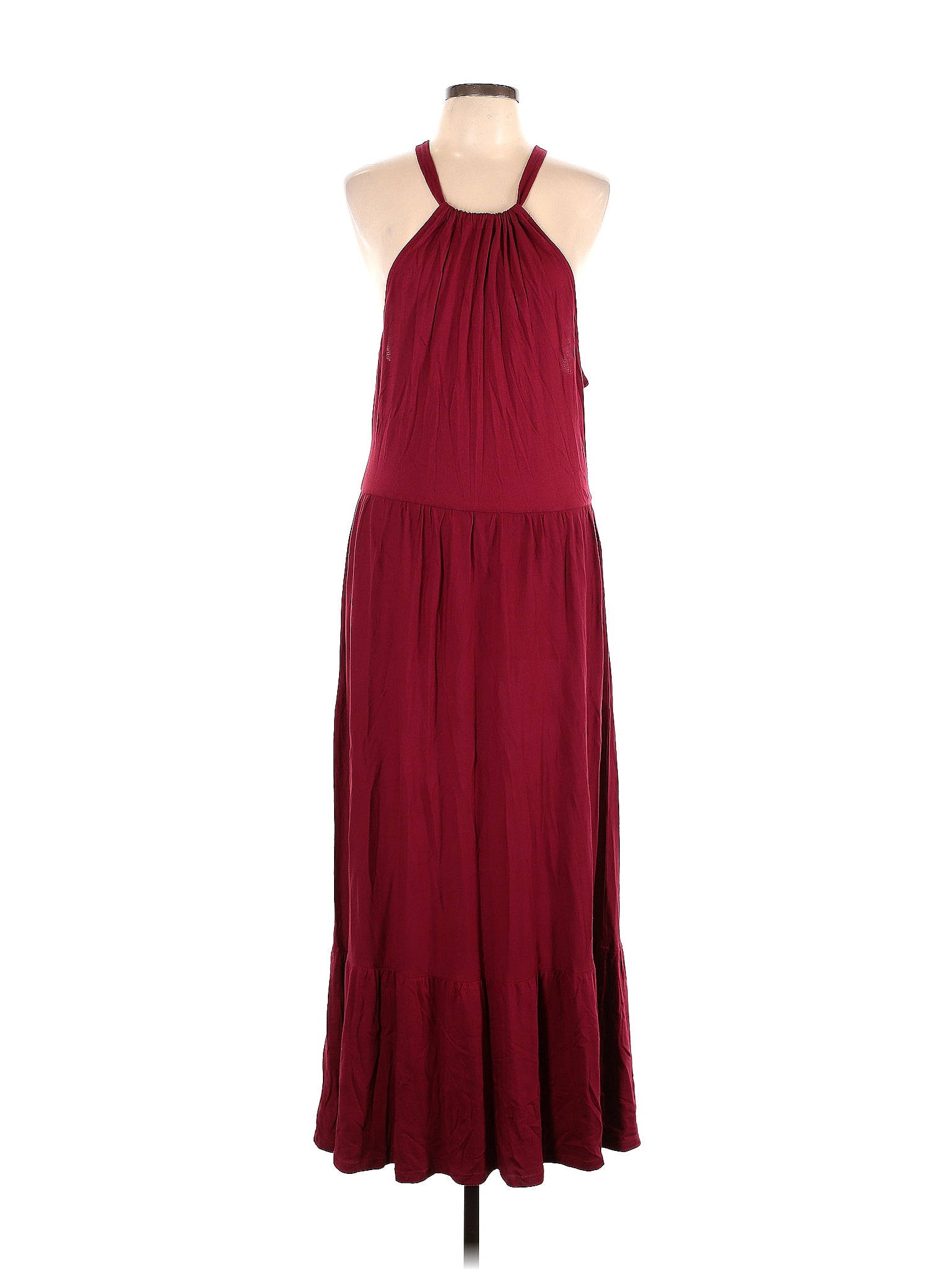 Caslon Solid Maroon Burgundy Casual Dress Size L 49 Off Thredup