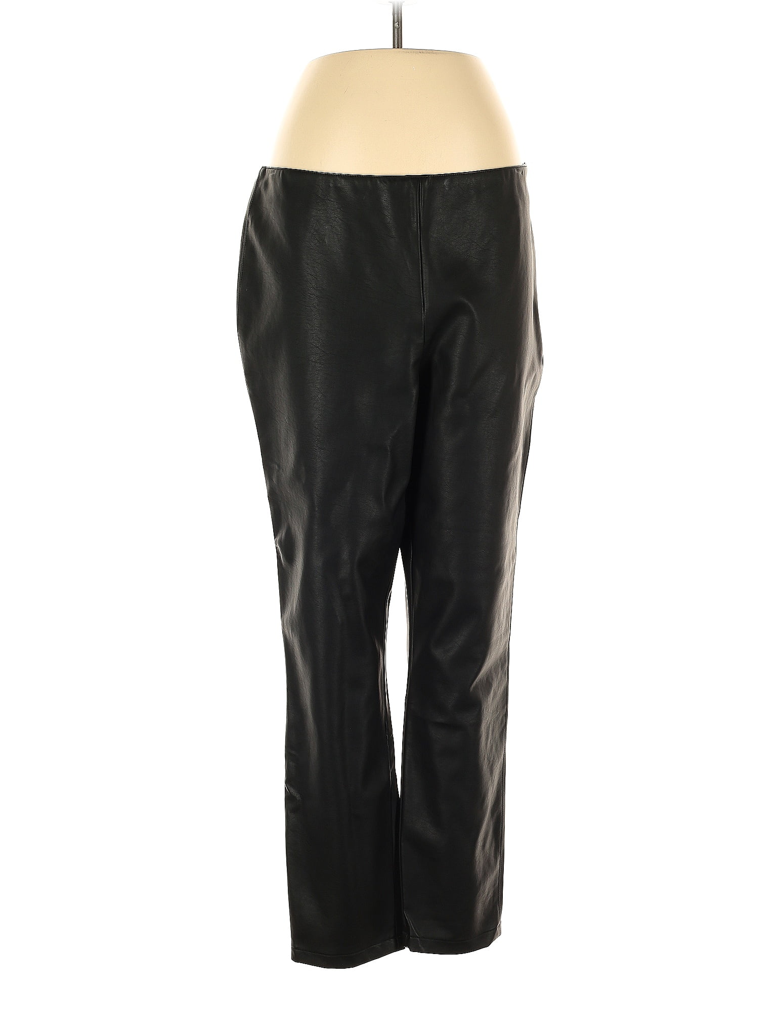 Venus 100% Polyurethane Solid Black Faux Leather Pants Size 12 - 39% ...