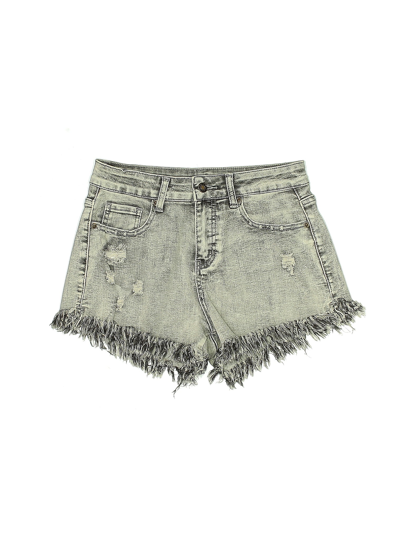 Unbranded Solid Silver Denim Shorts Size S - 60% off | ThredUp