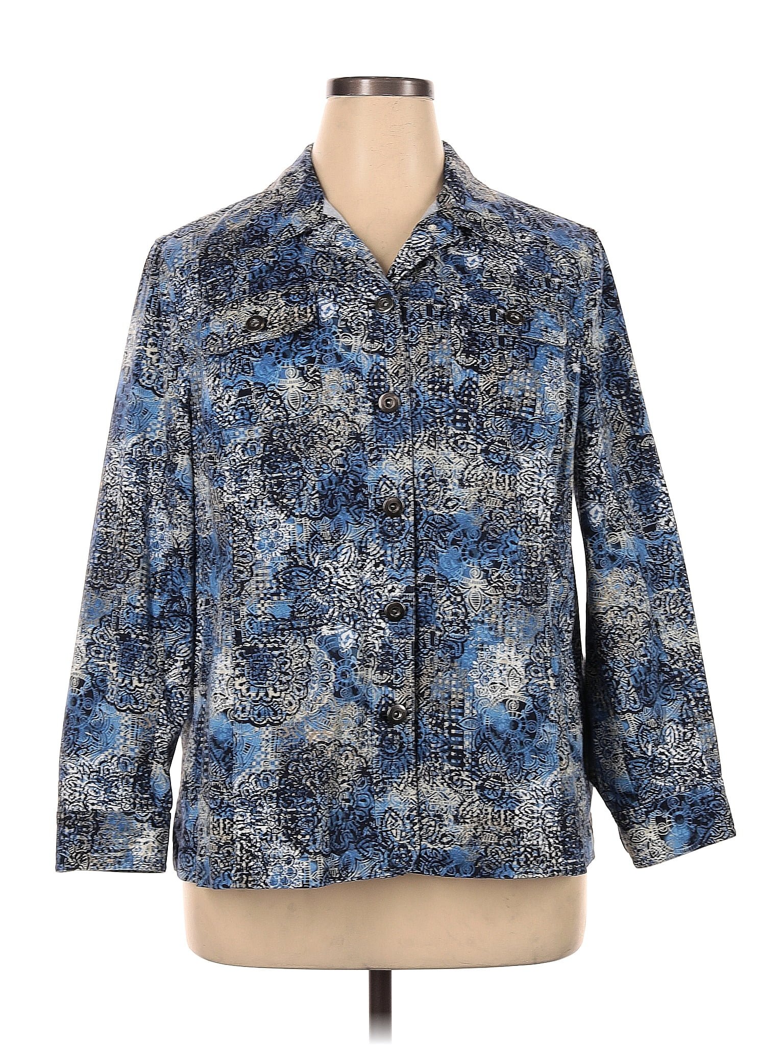 Cj Banks Paisley Multi Color Blue Jacket Size 1X (Plus) - 69% off | ThredUp