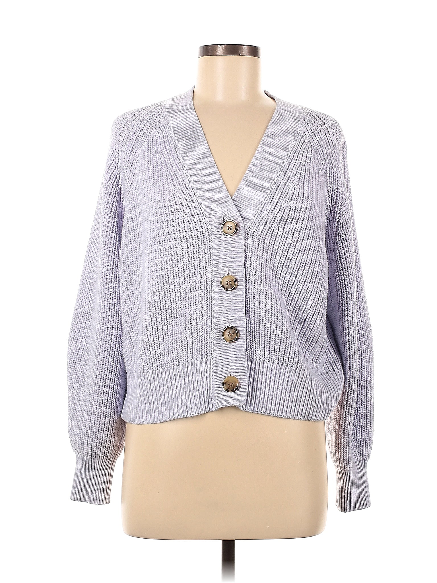 A New Day Color Block Solid Lavender Gray Cardigan Size M - 35% off ...
