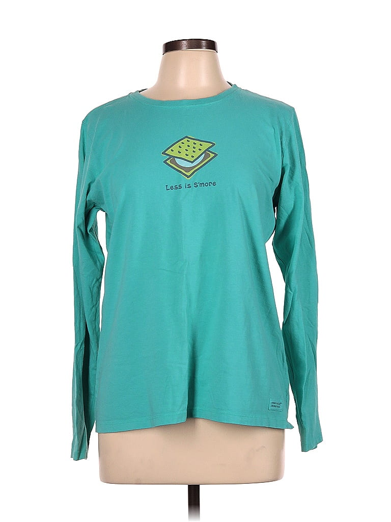 Life Is Good 100% Cotton Green Long Sleeve T-Shirt Size L - 43% off ...