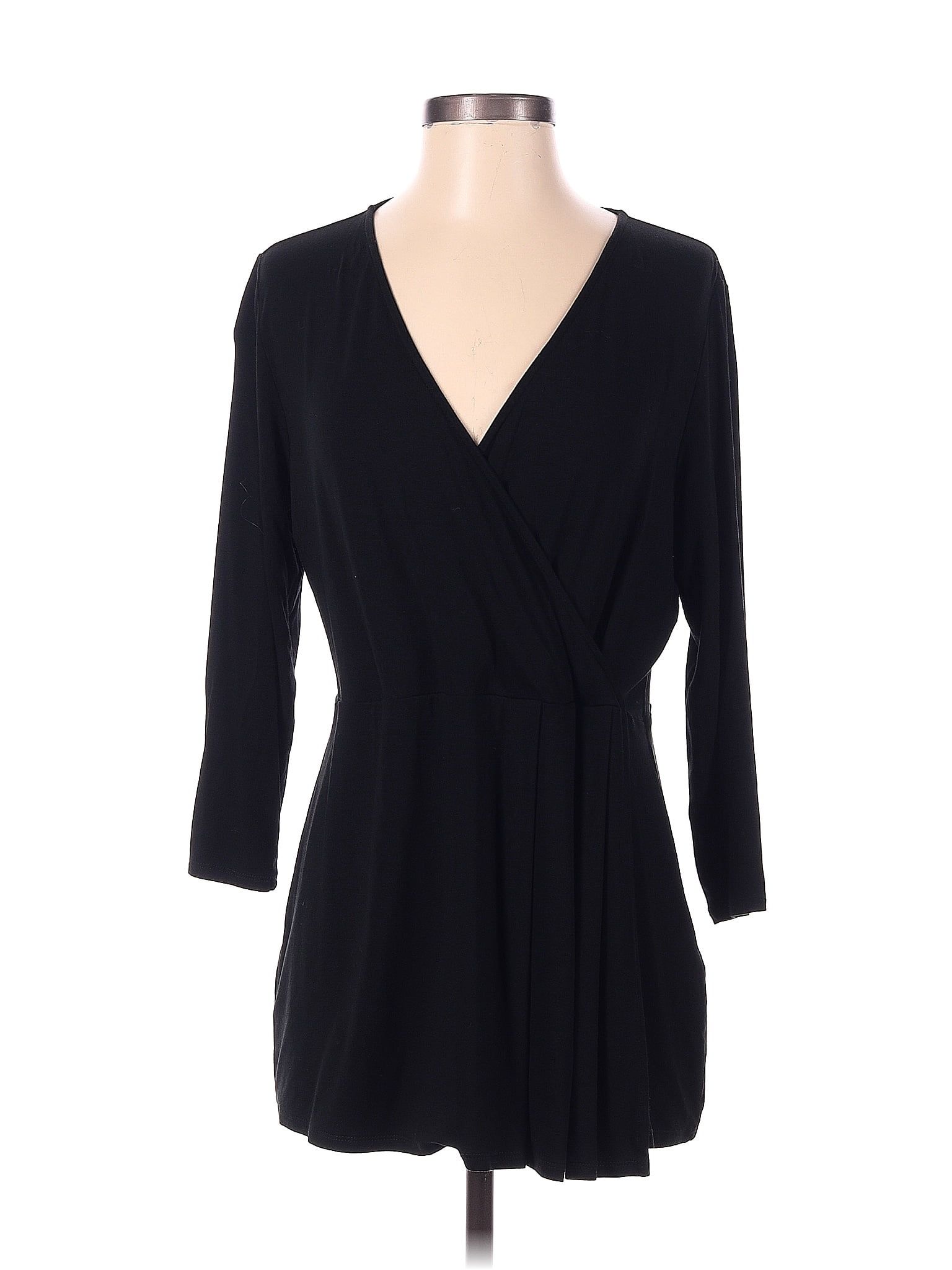 J Jill Solid Black 3 4 Sleeve Blouse Size S 75 Off Thredup