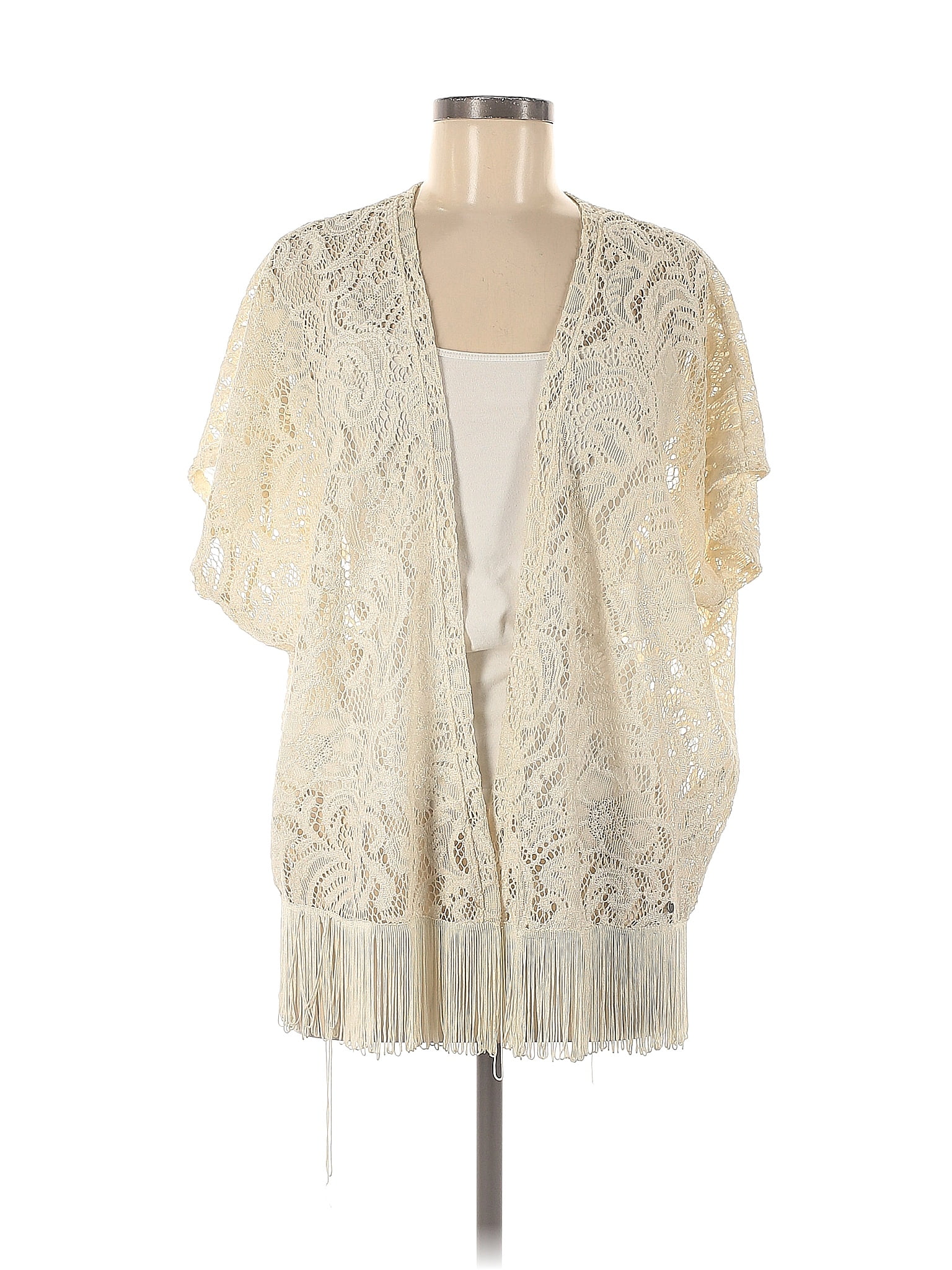 Abercrombie & Fitch Solid Ivory Kimono One Size - 69% off | ThredUp