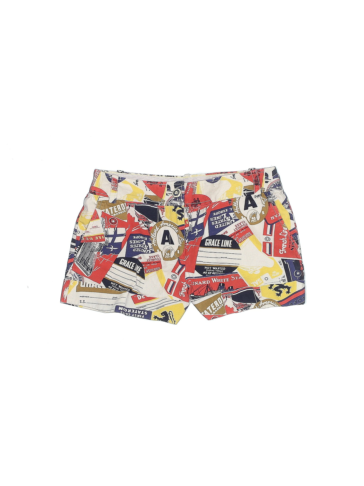 J.Crew Factory Store 100% Cotton Multi Color Yellow Dressy Shorts Size ...