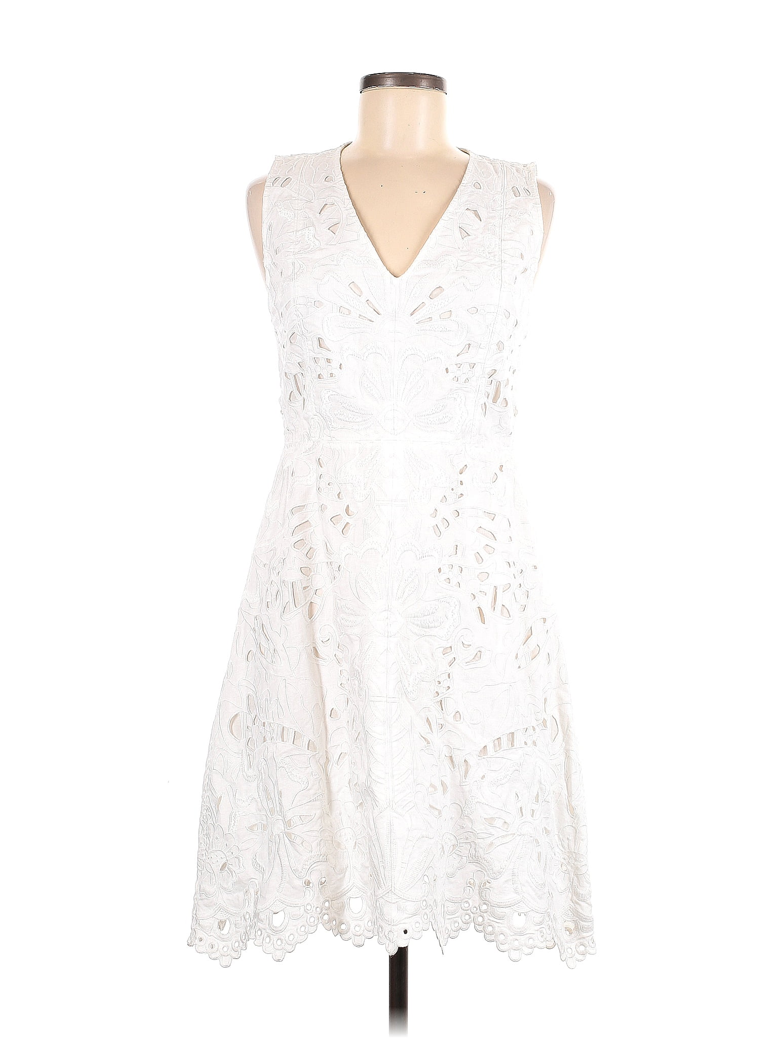 Theory 100 Cotton Solid White Casual Dress Size 6 82 Off Thredup