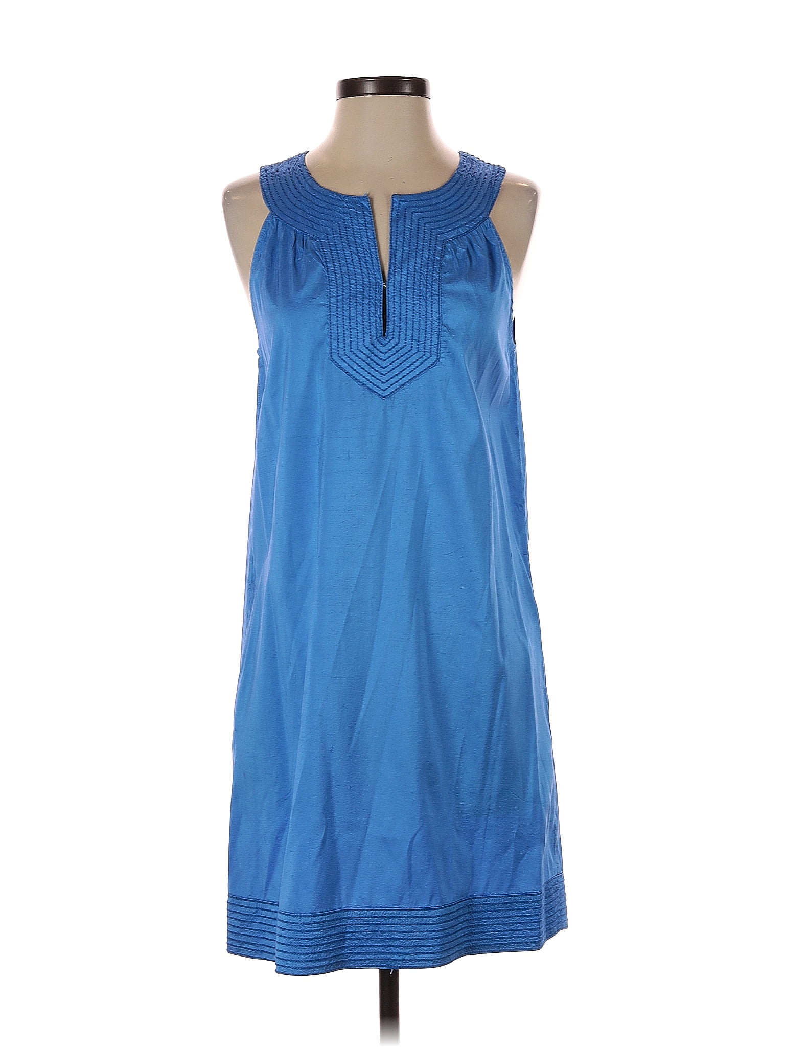 Calypso St Barth 100 Silk Solid Blue Casual Dress Size S 82 Off