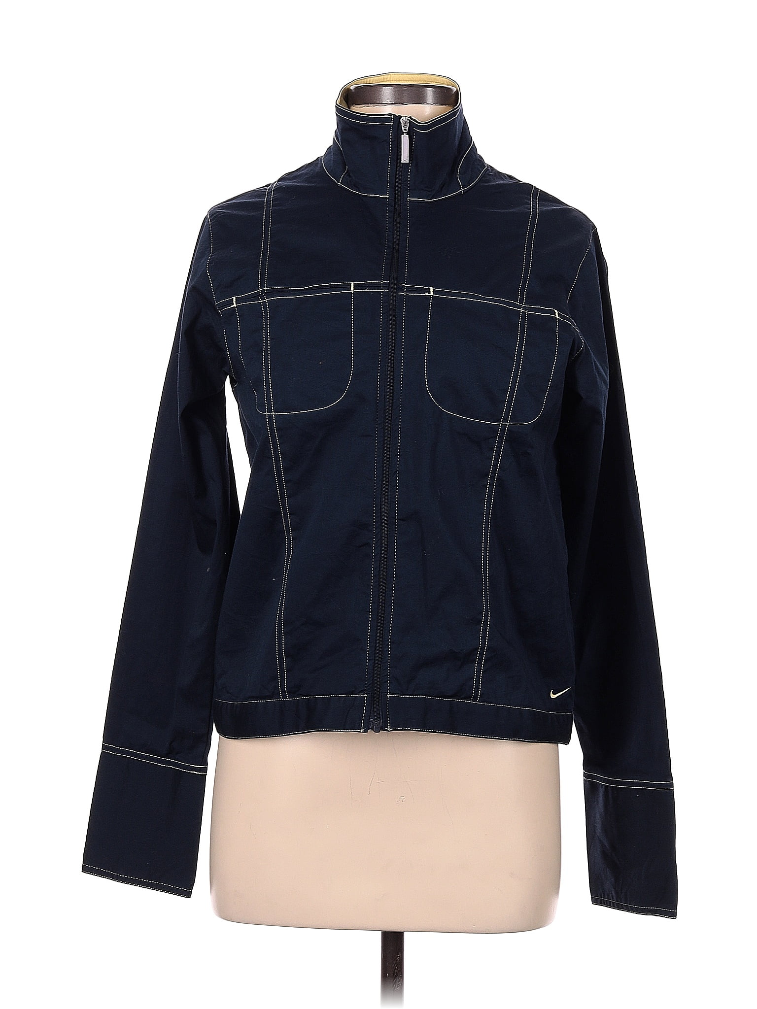 Nike Solid Navy Blue Track Jacket Size M - 60% off | ThredUp