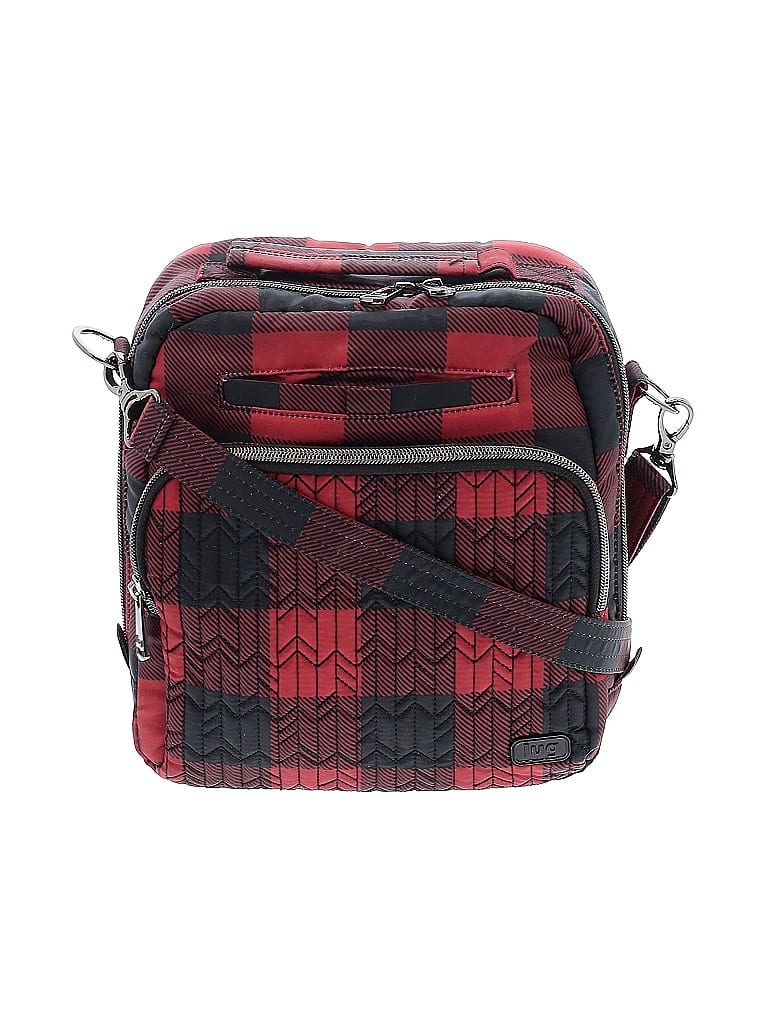 Lug 100% Nylon Checkered-gingham Multi Color Red Crossbody Bag One Size ...