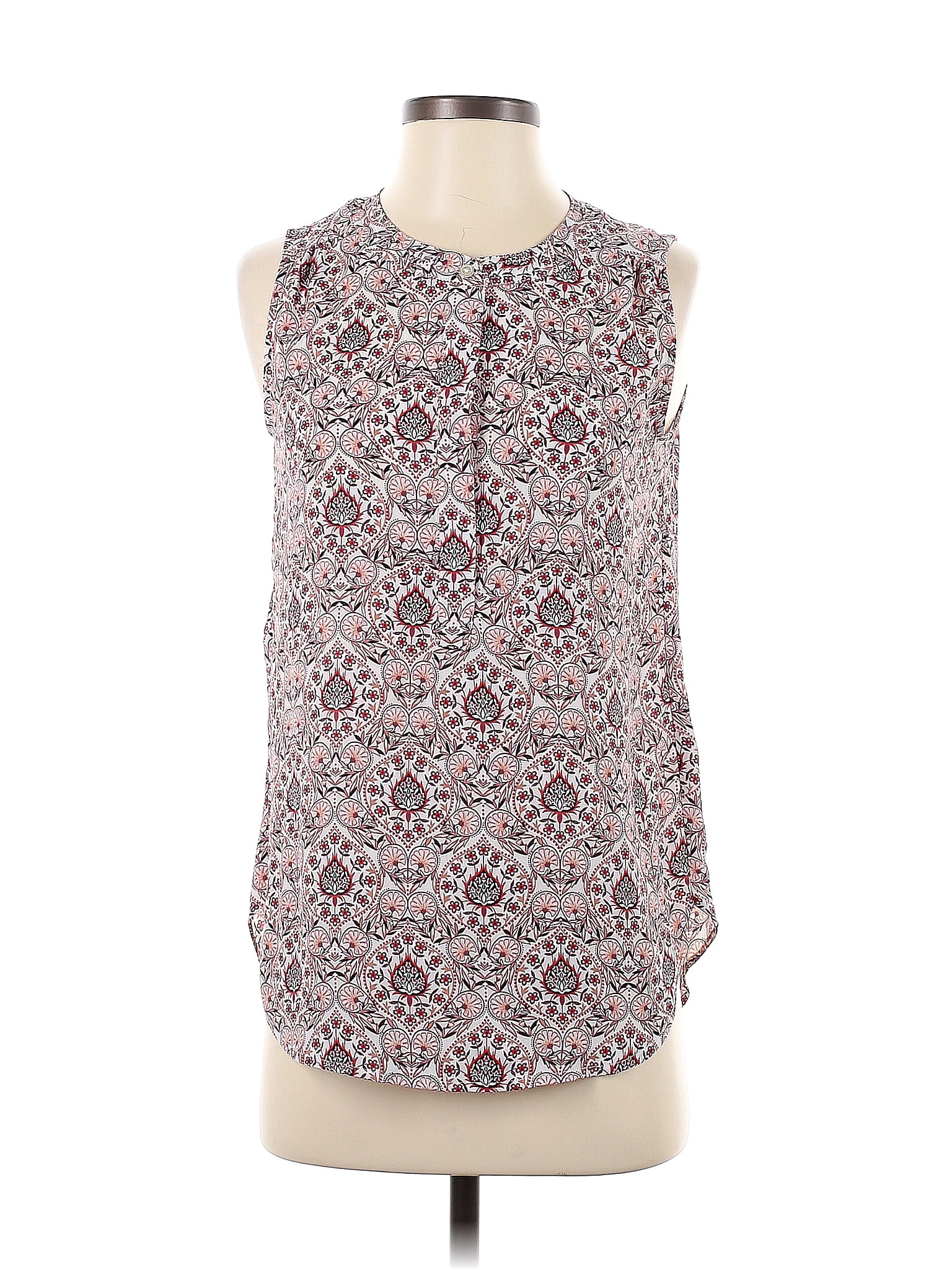 Ann Taylor Loft 100 Polyester Gray Sleeveless Blouse Size Xs 81 Off
