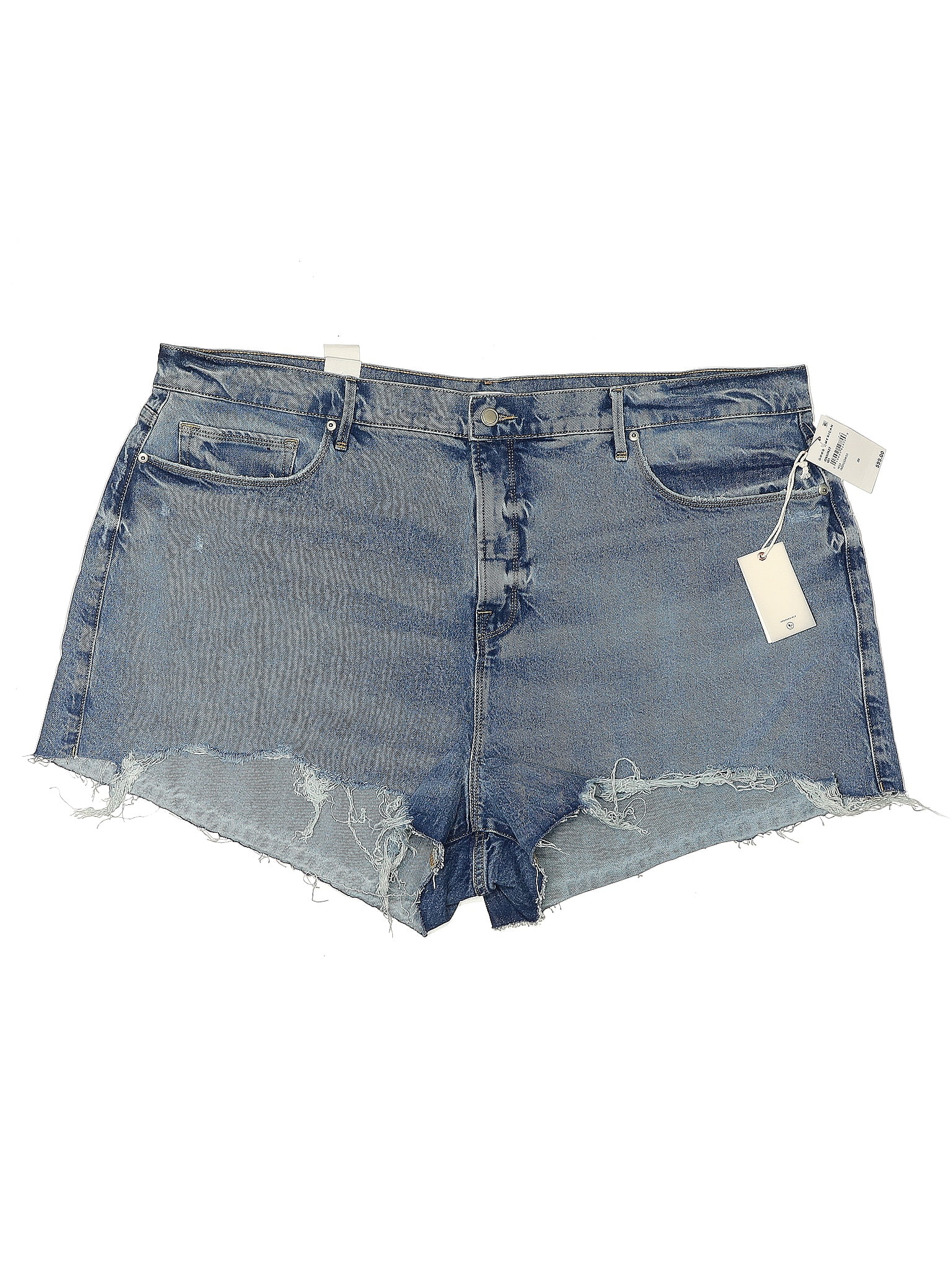 Good American Solid Blue Denim Shorts Size 20 (Plus) - 76% off | ThredUp