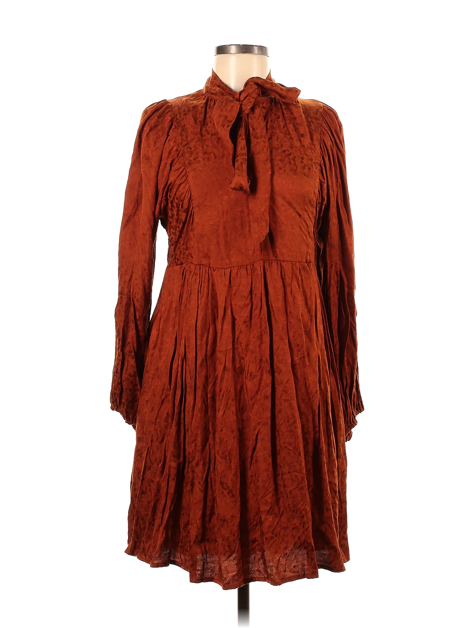 A New Day 100% Rayon Brown Casual Dress Size M - 46% off | ThredUp