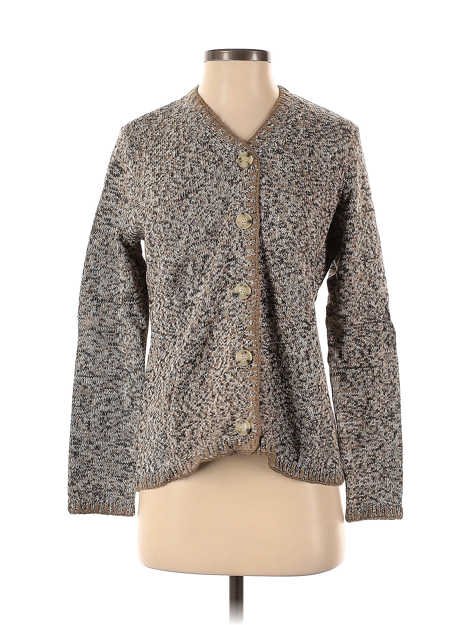 Appleseeds 100% Cotton Tweed Gray Cardigan Size S - 64% off | ThredUp