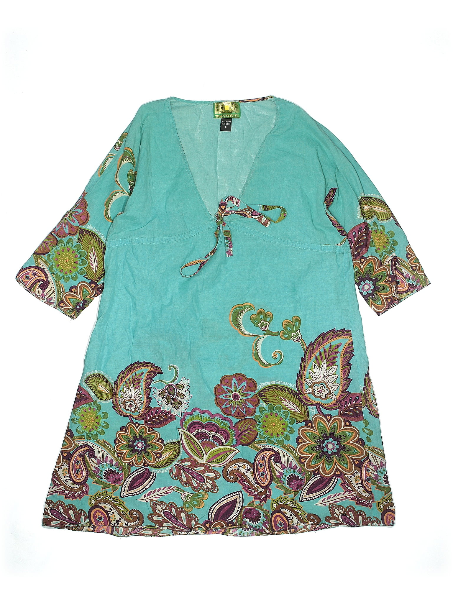 Tracy Porter 100% Cotton Blue Teal Swimsuit Cover Up Size L - 51% off ...