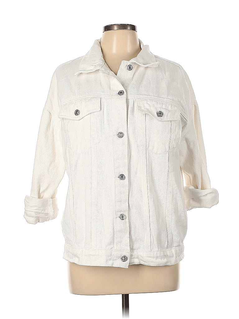 Shein White Ivory Denim Jacket Size L - 52% off | ThredUp