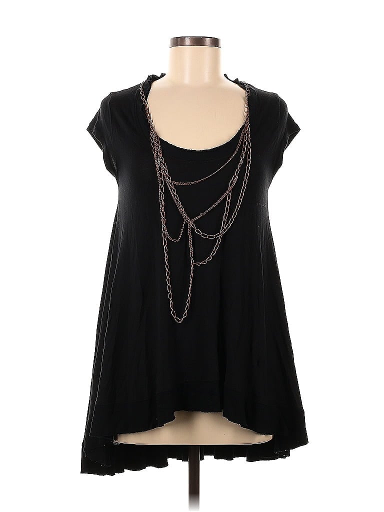 RACHEL Rachel Roy 100% Modal Solid Black Short Sleeve Top Size M - 21% ...