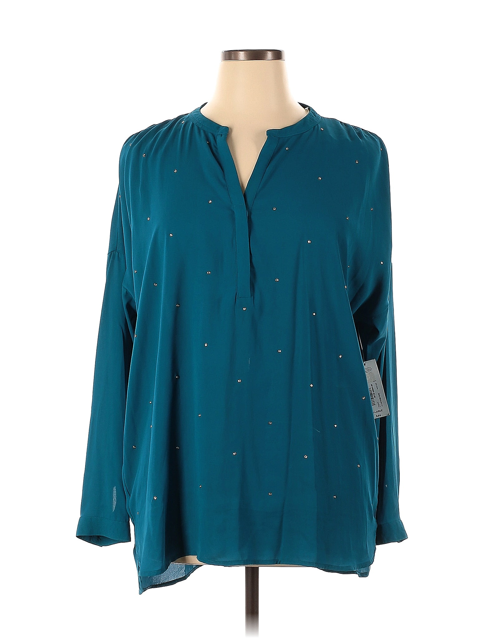 A N A A New Approach Teal Long Sleeve Blouse Size Xl 61 Off Thredup