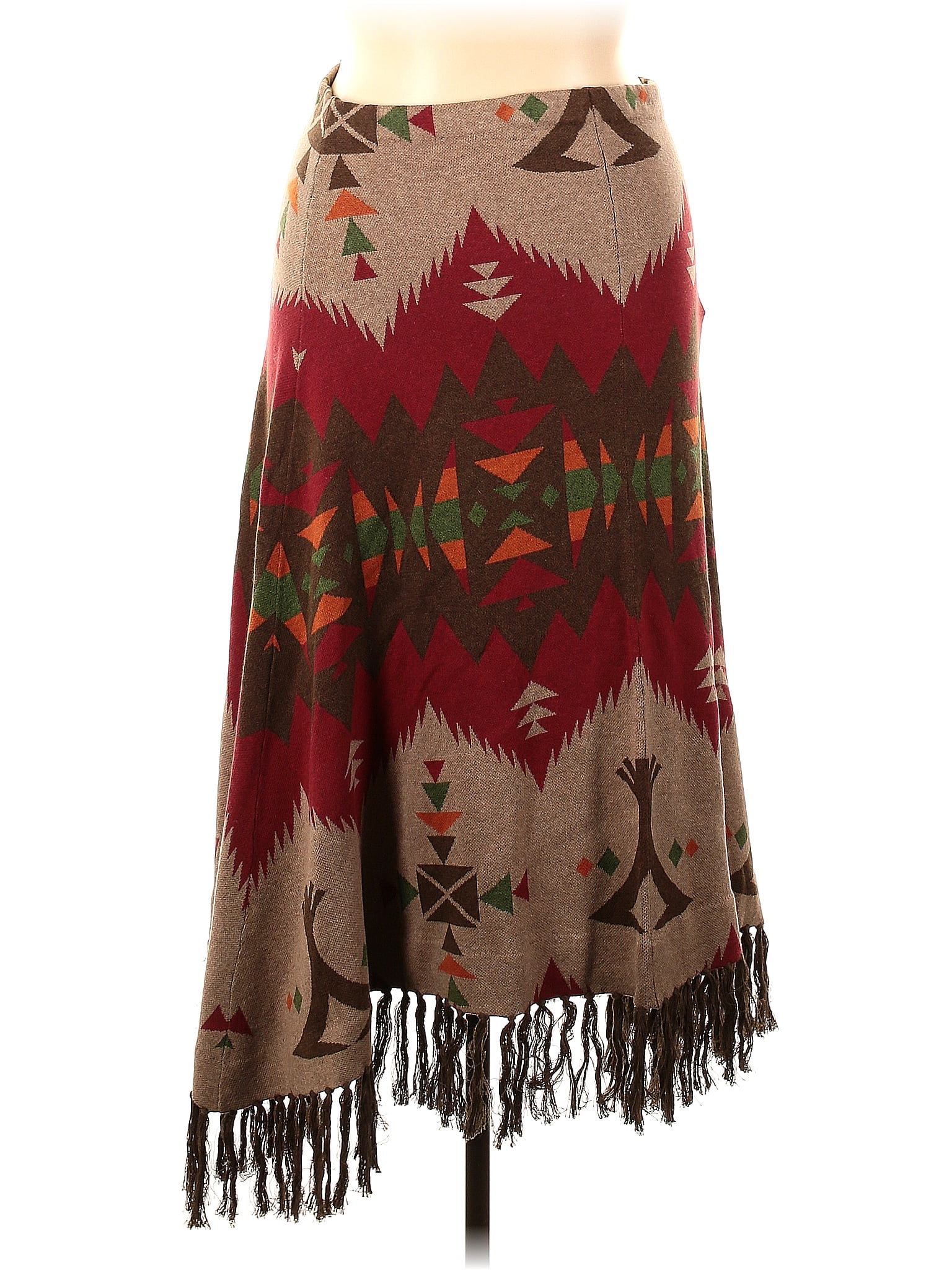 Tasha Polizzi Collection 100% Cotton Multi Color Brown Casual Skirt ...