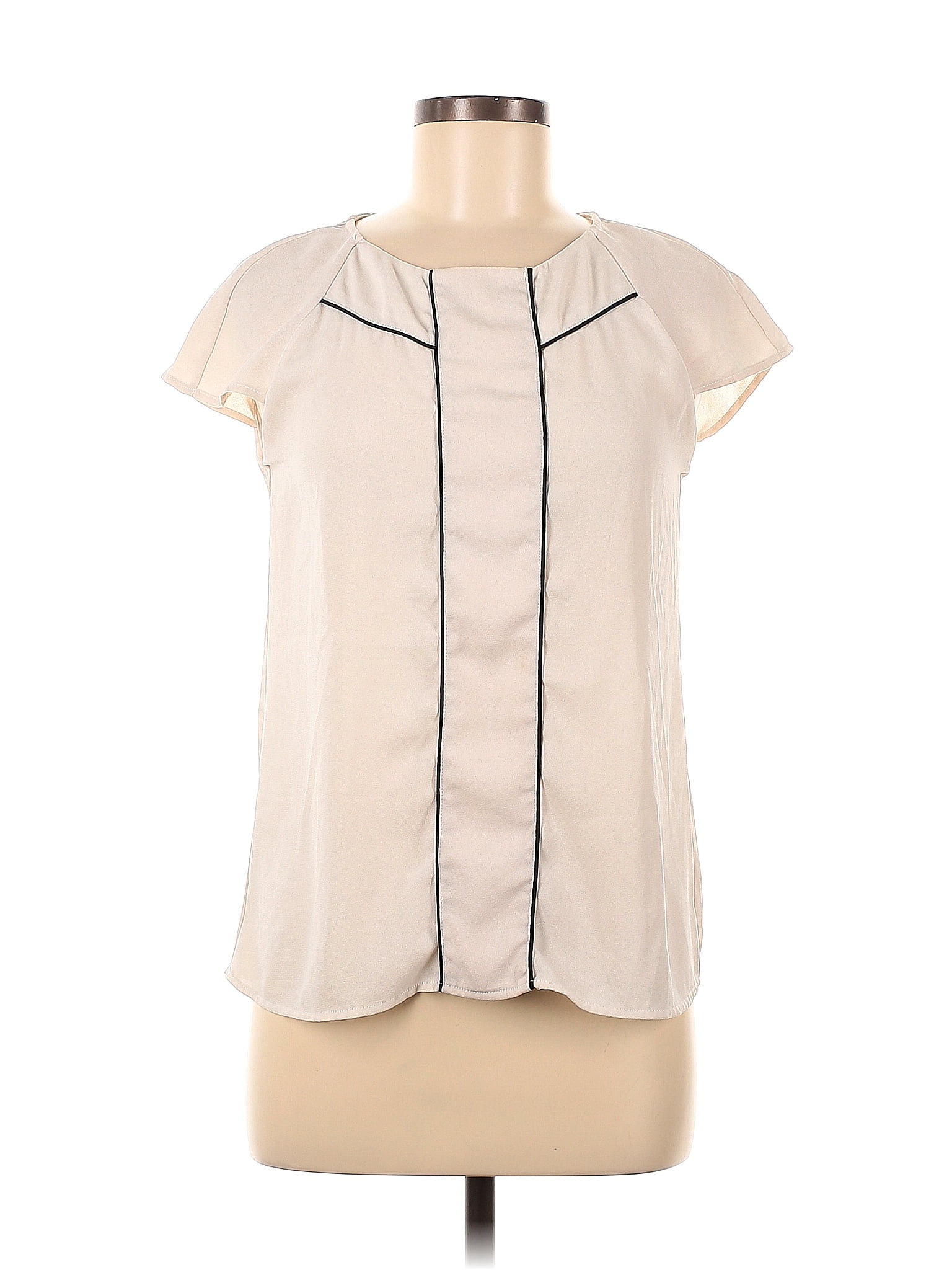 Zara Ivory Short Sleeve Blouse Size M 42 Off Thredup