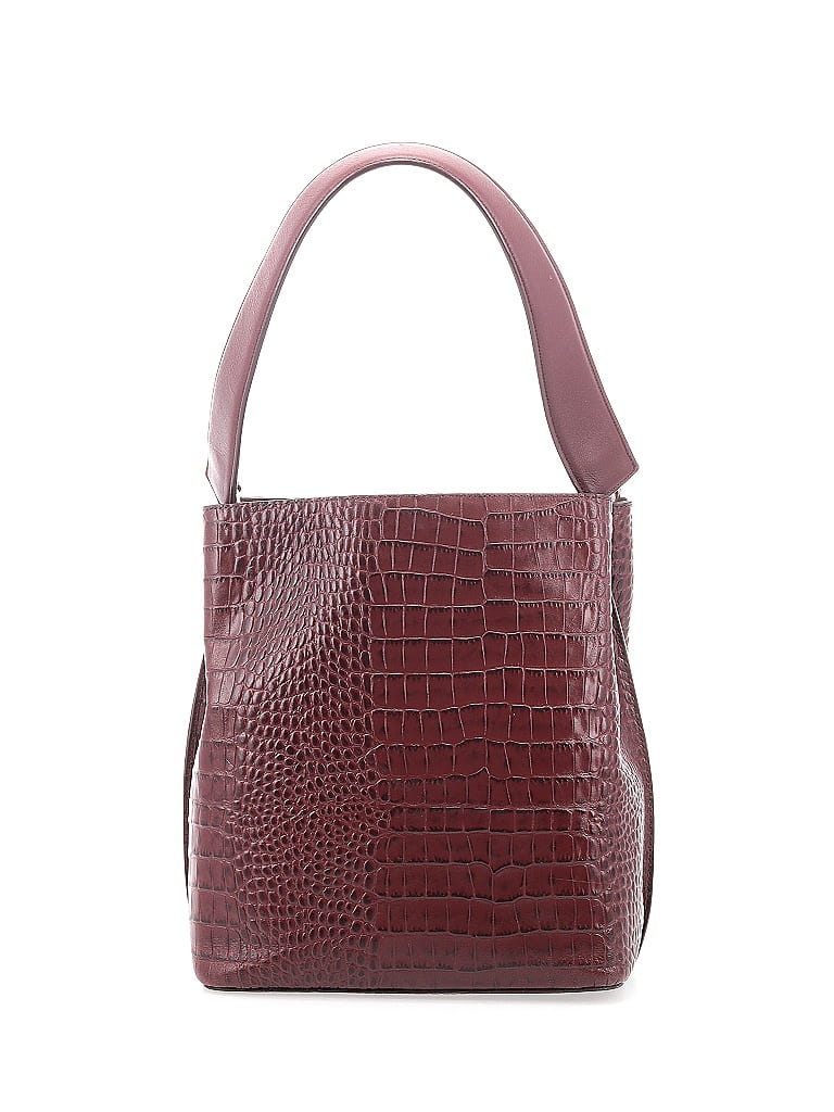 Nordstrom Solid Maroon Burgundy Leather Bucket Bag One Size - 67% off ...