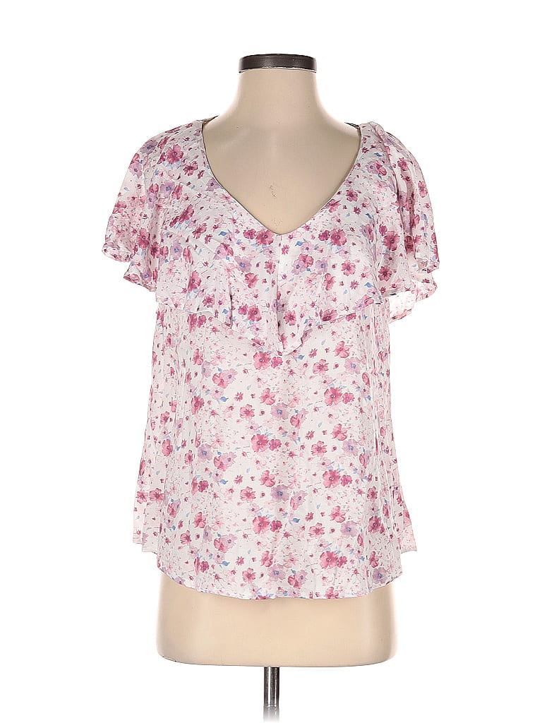 Emily Wonder Pink Short Sleeve Blouse Size S - 68% off | ThredUp