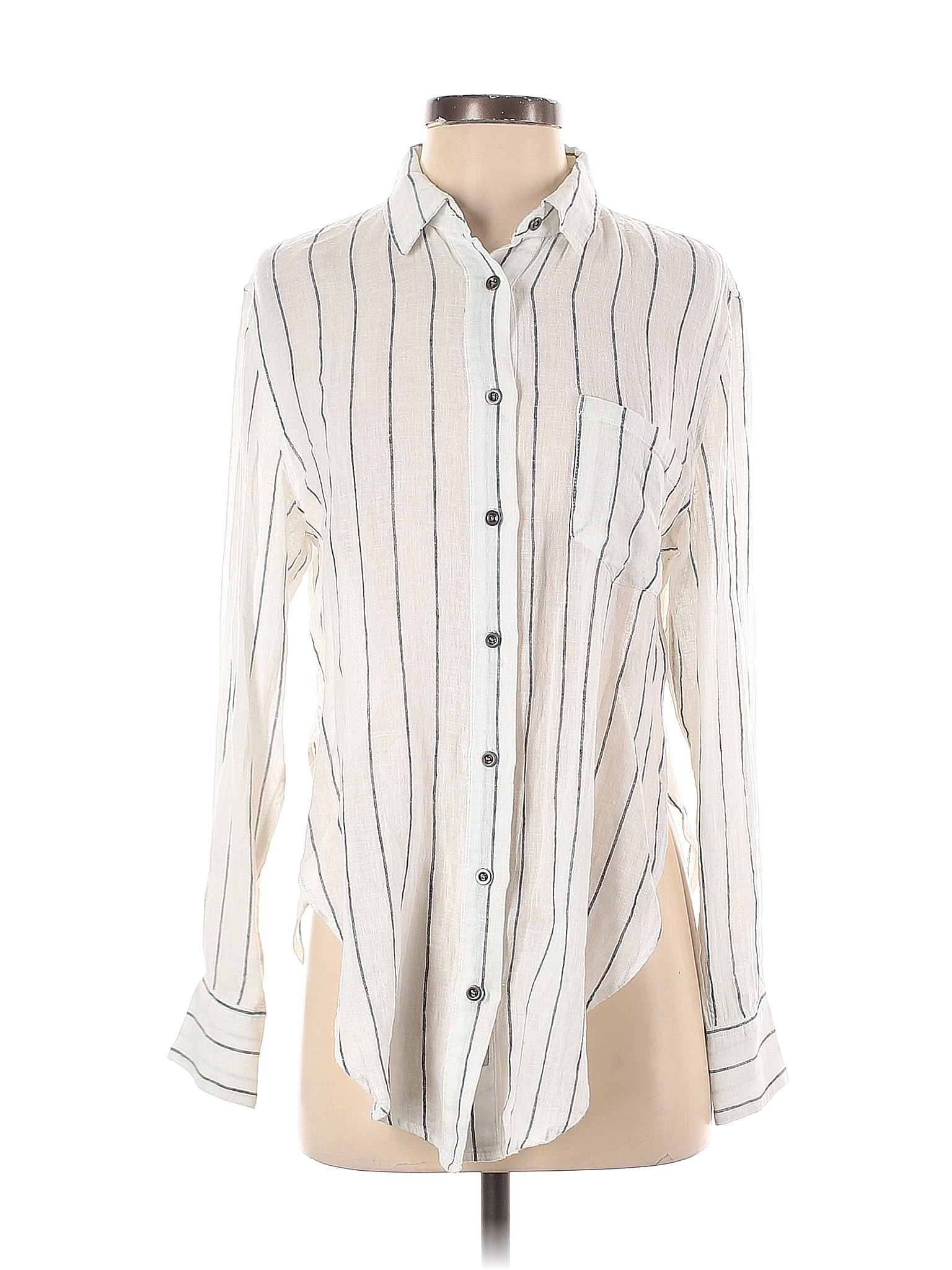 Rails Stripes Ivory Long Sleeve Button-Down Shirt Size XS - 76% off | ThredUp