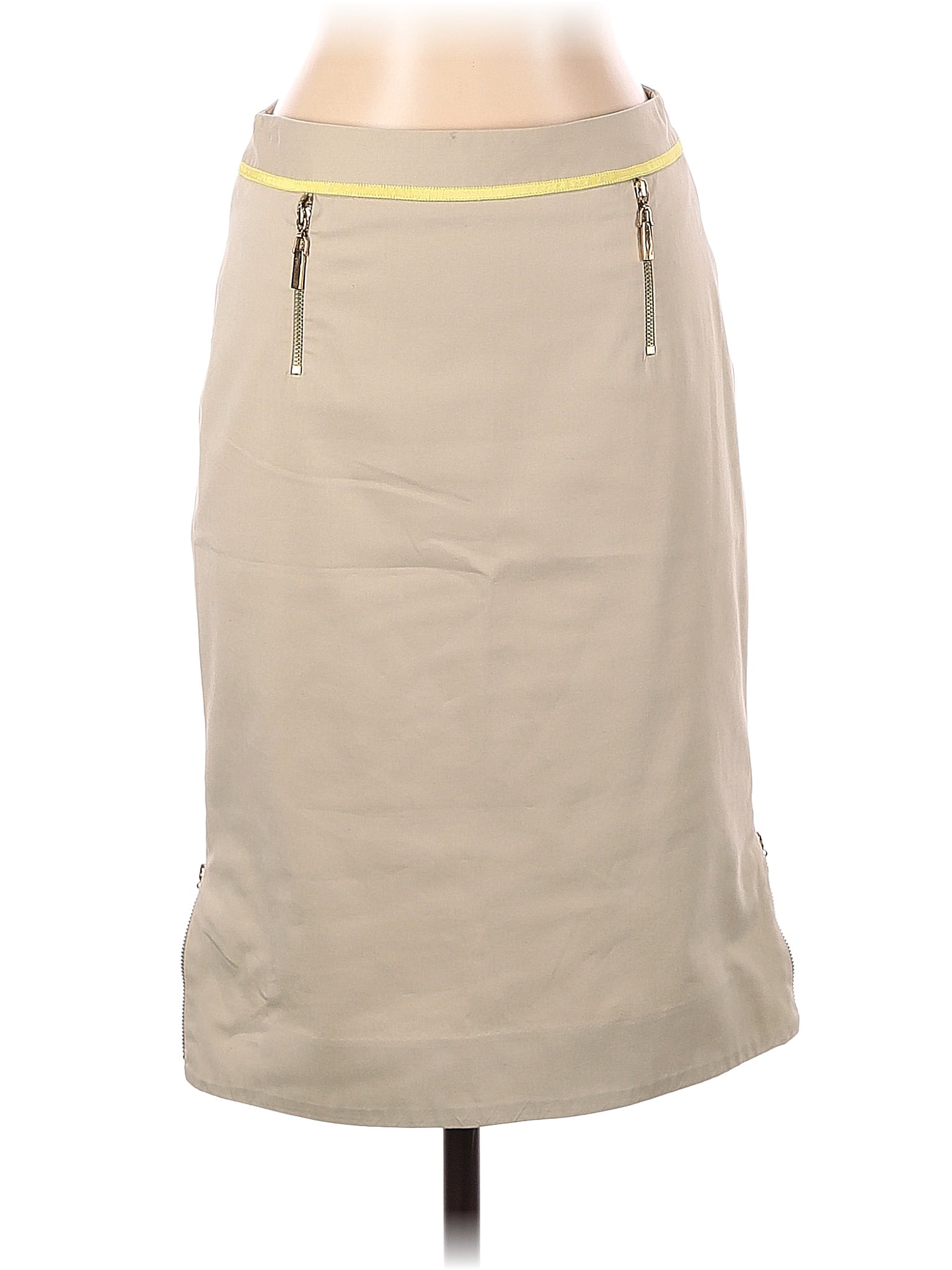 Etcetera Color Block Solid Tan Casual Skirt Size 2 - 81% off | ThredUp