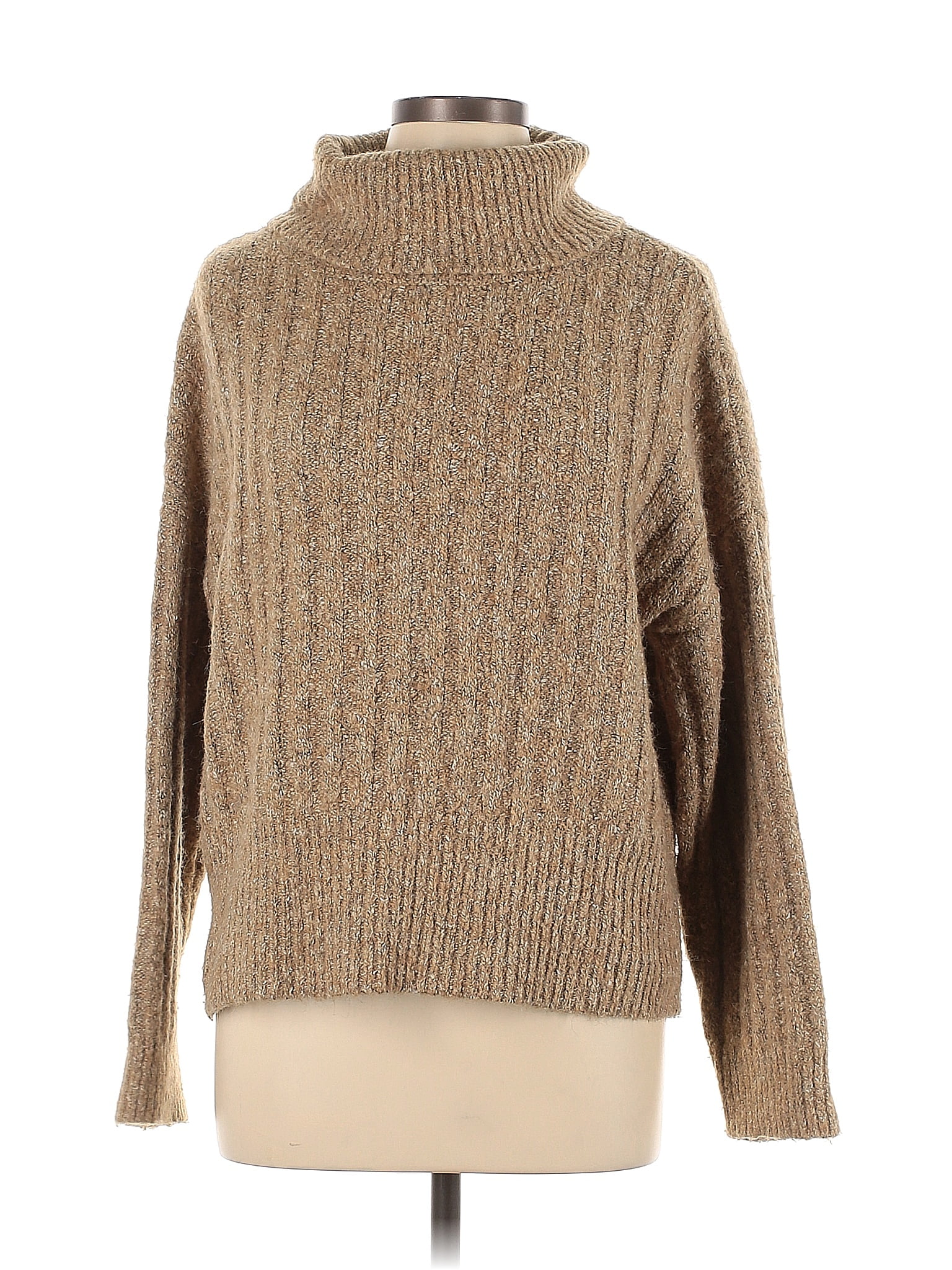 William Rast Color Block Tan Turtleneck Sweater Size L - 69% off | ThredUp