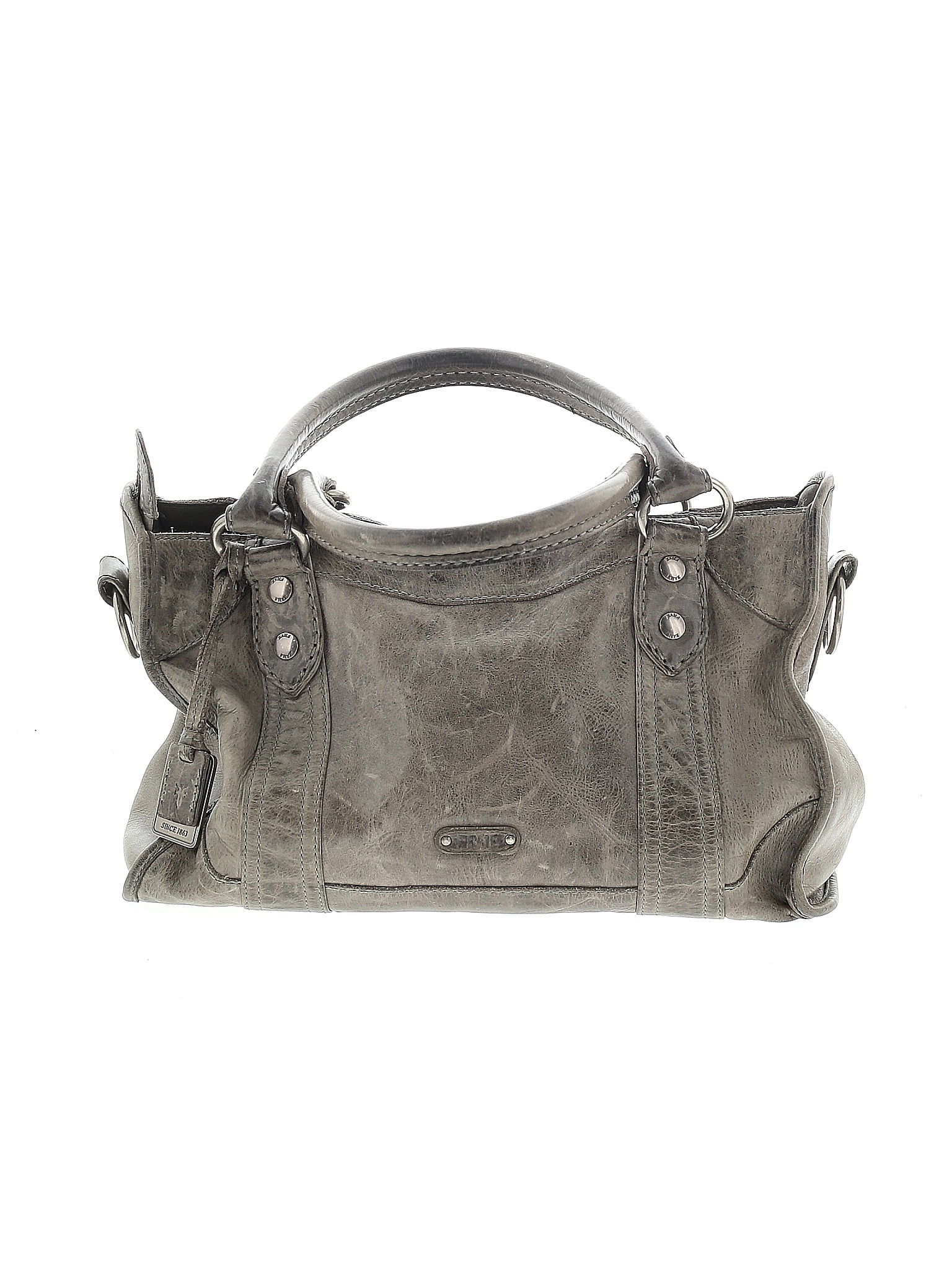 FRYE Solid Gray Leather Satchel One Size - 65% off | ThredUp
