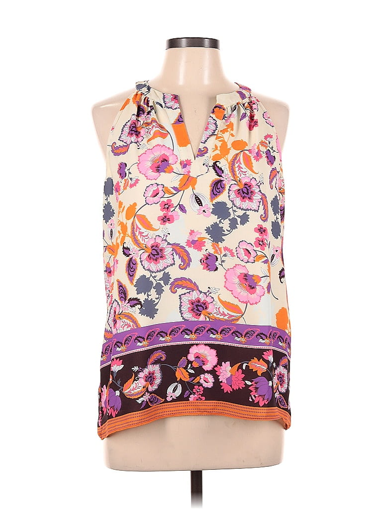 Tabitha Webb 100% Polyester Floral Purple Sleeveless Blouse Size M - 82 ...