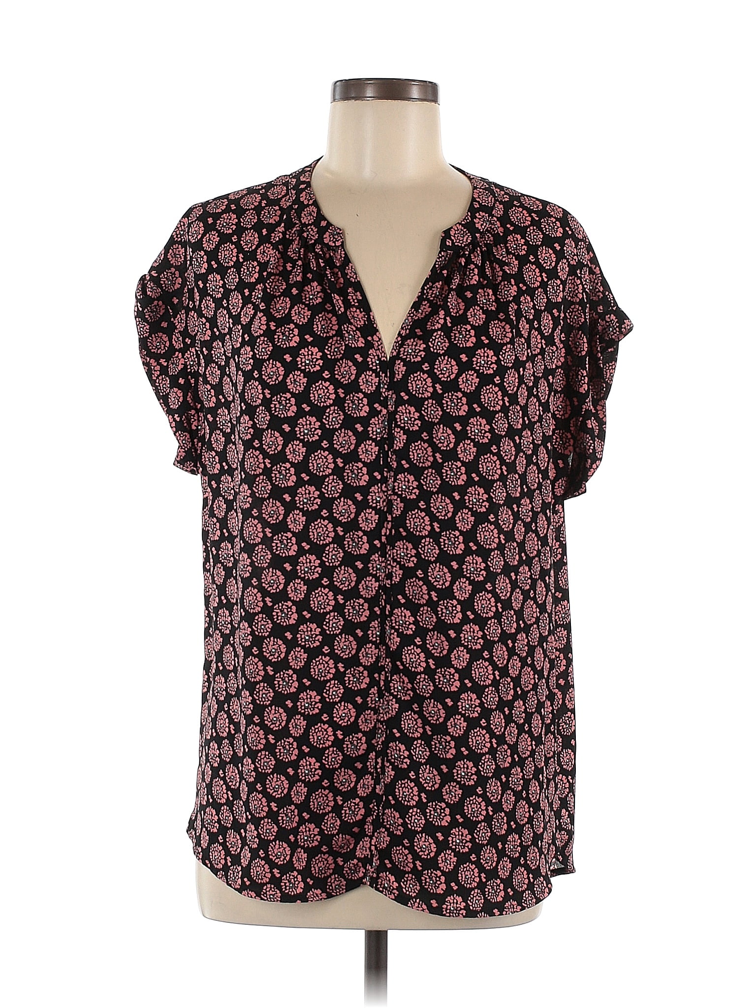 Pleione 100 Polyester Black Short Sleeve Blouse Size M 52 Off Thredup