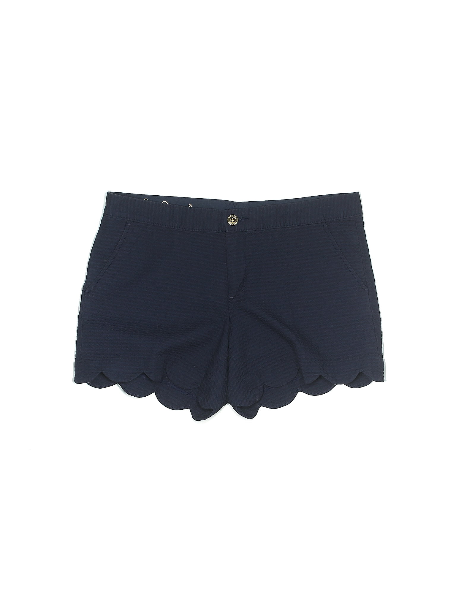 Lilly Pulitzer 100 Cotton Solid Navy Blue Shorts Size 8 72 Off