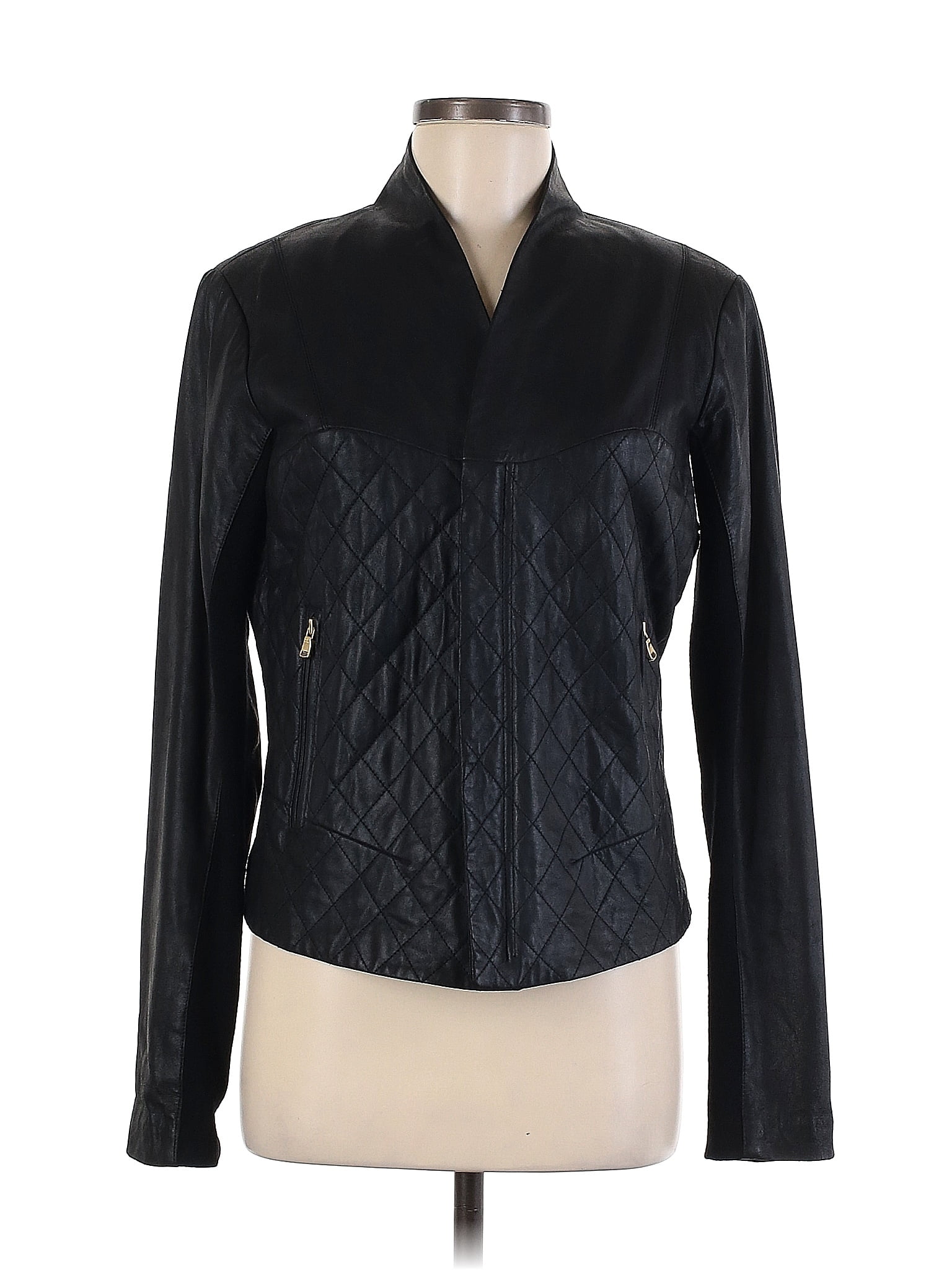 YaYa Aflalo 100% Leather Solid Black Jacket Size L - 72% off | ThredUp