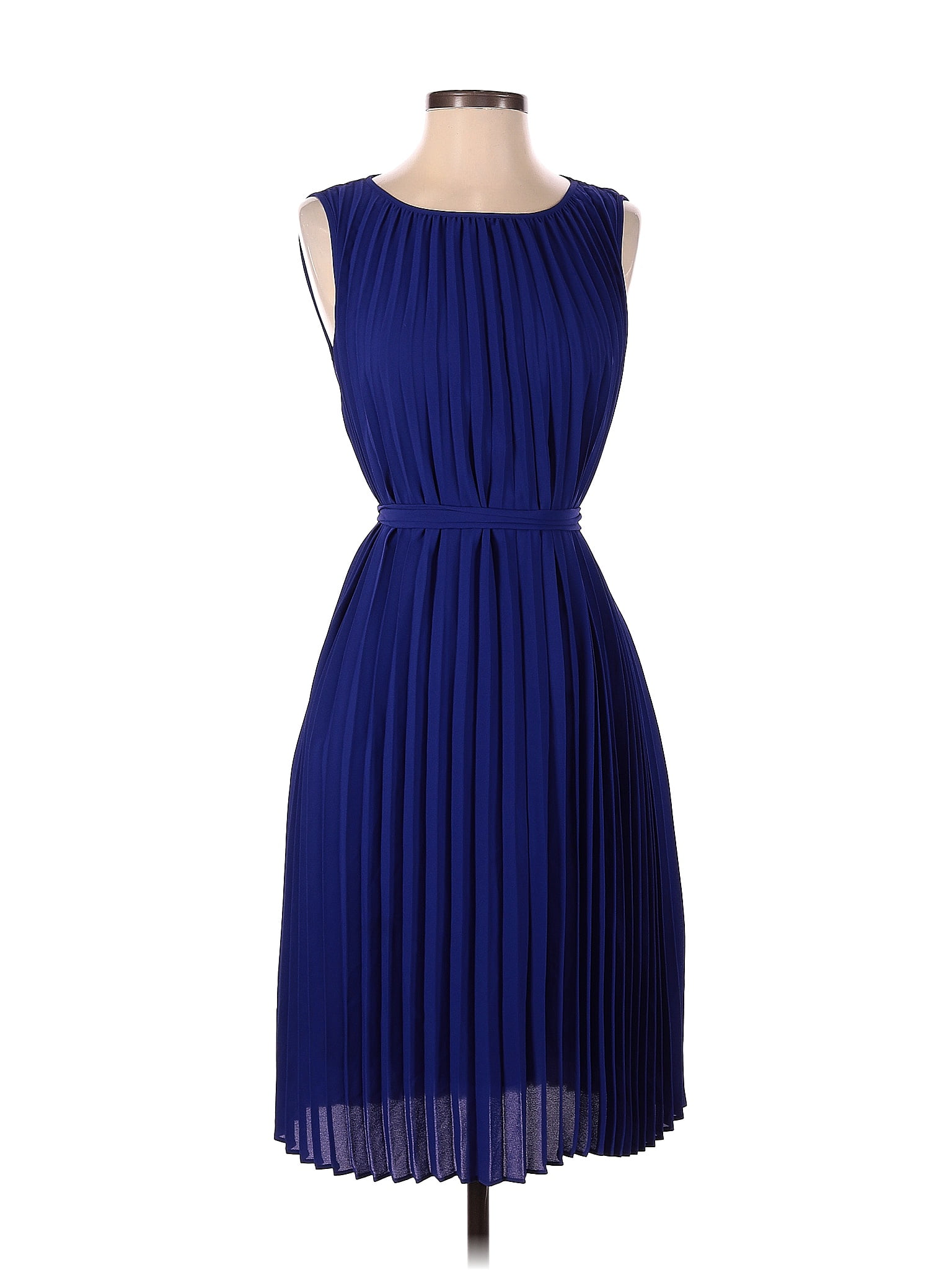 Banana Republic 100 Polyester Solid Sapphire Blue Casual Dress Size 4