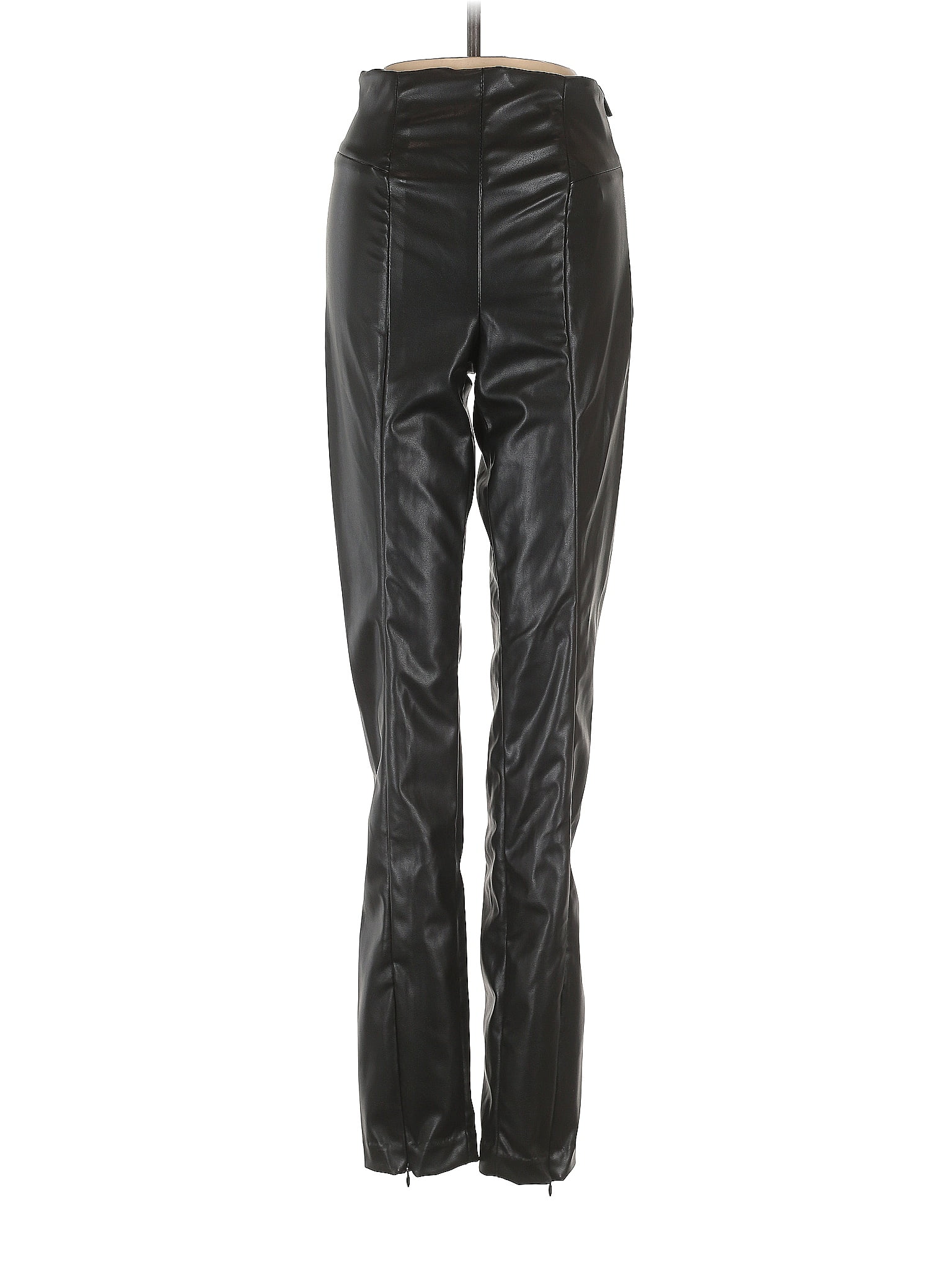 Good American 100% Polyurethane Solid Black Faux Leather Pants Size Sm ...